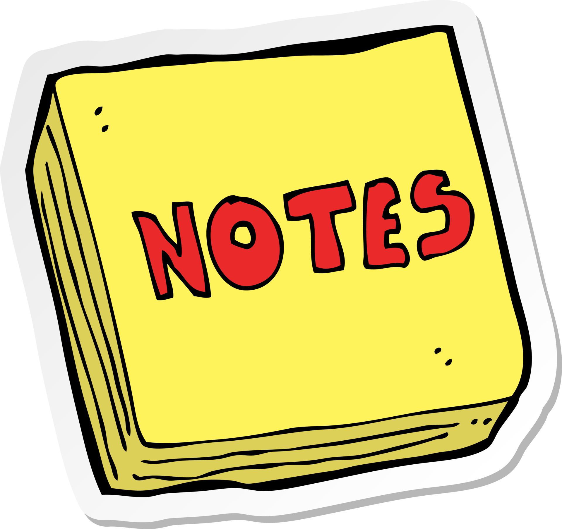 Pegatina De Un Bloc De Notas De Dibujos Animados 45280161 Png