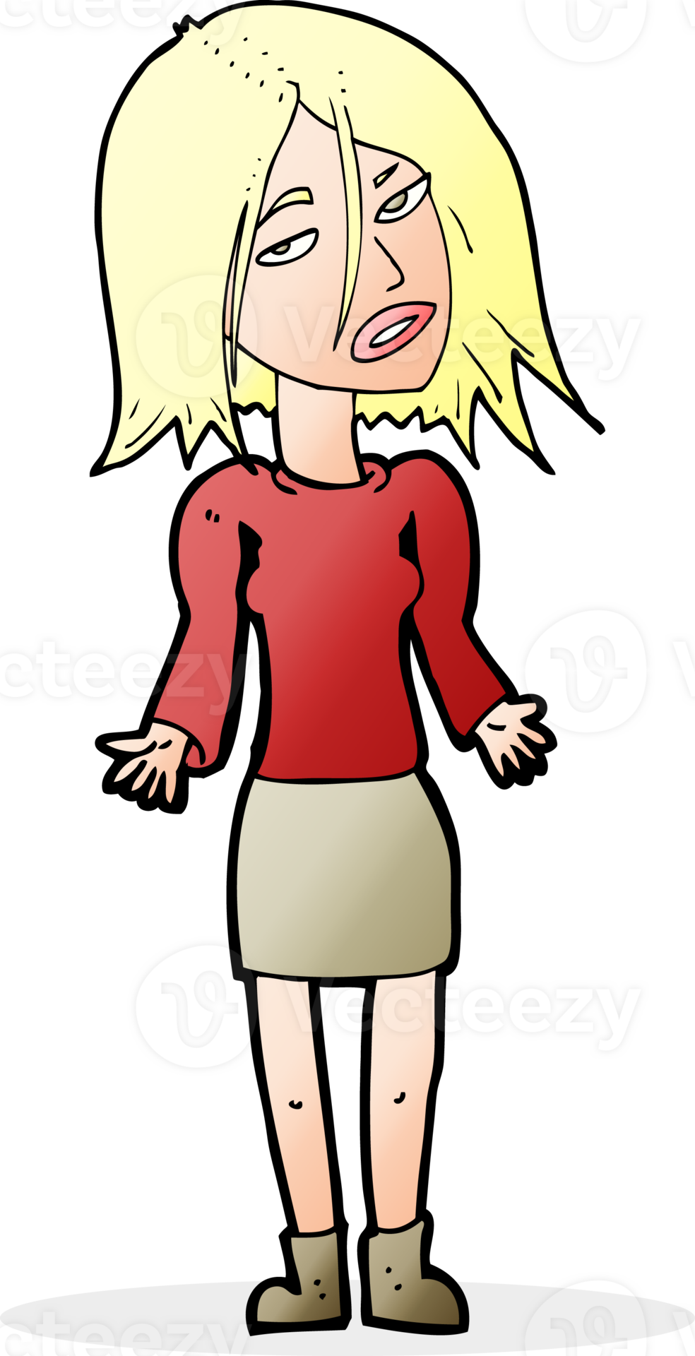 Cartoon Woman Shrugging Shoulders 45281160 Png