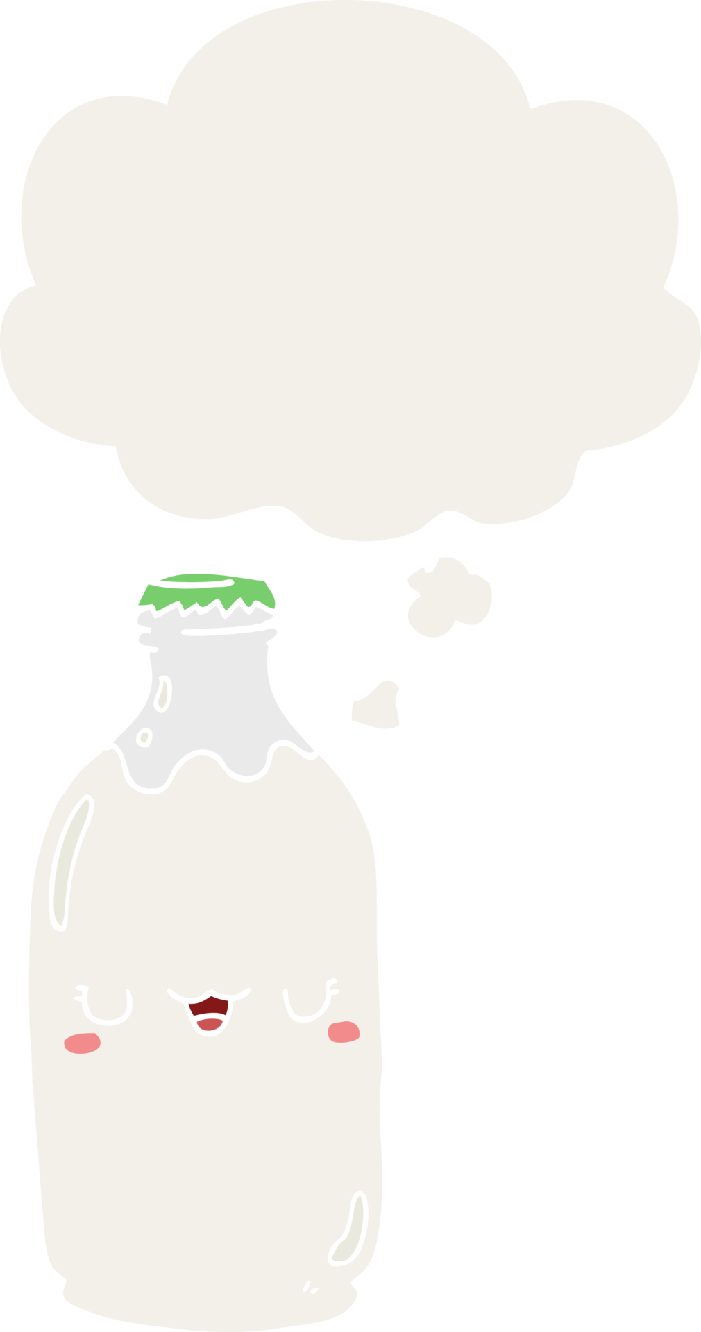 Cute Cartoon Milk Bottle And Thought Bubble In Retro Style 45282256 Png