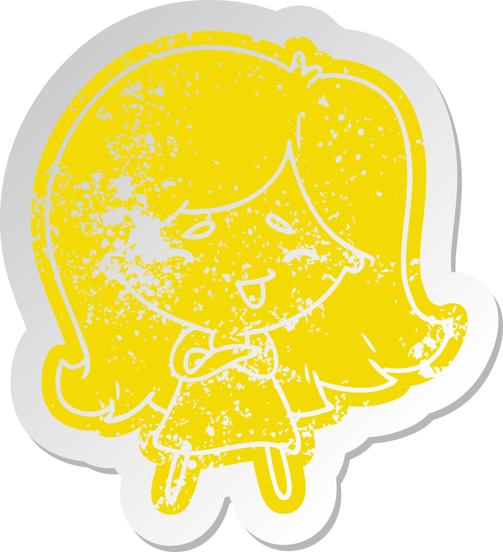vieil autocollant en détresse d'une jolie fille kawaii 45282381 PNG vieil autocollant en détresse d'une jolie fille kawaii 45282381 PNG