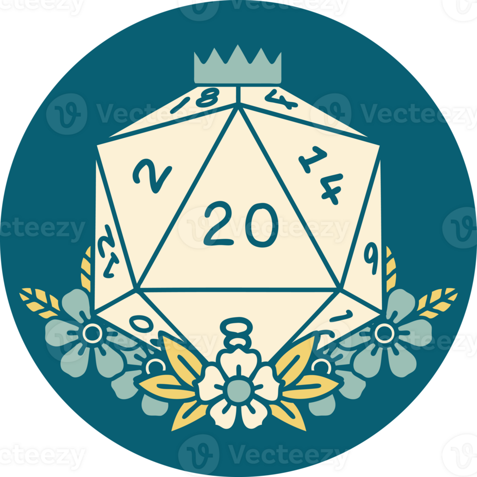 tattoo style icon of a d20 45283972 PNG tattoo style icon of a d20 45283972 PNG