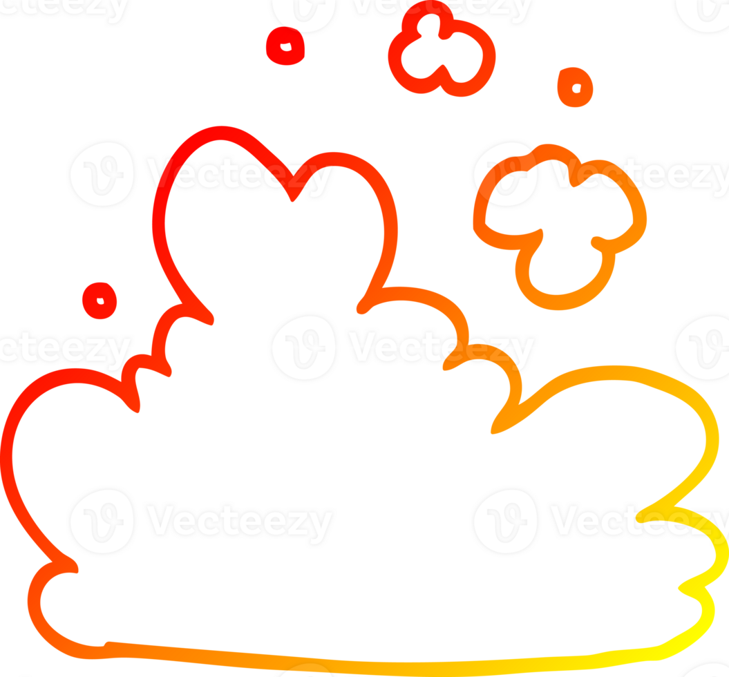 Warm Gradient Line Drawing Cartoon Cloud 45284408 Png