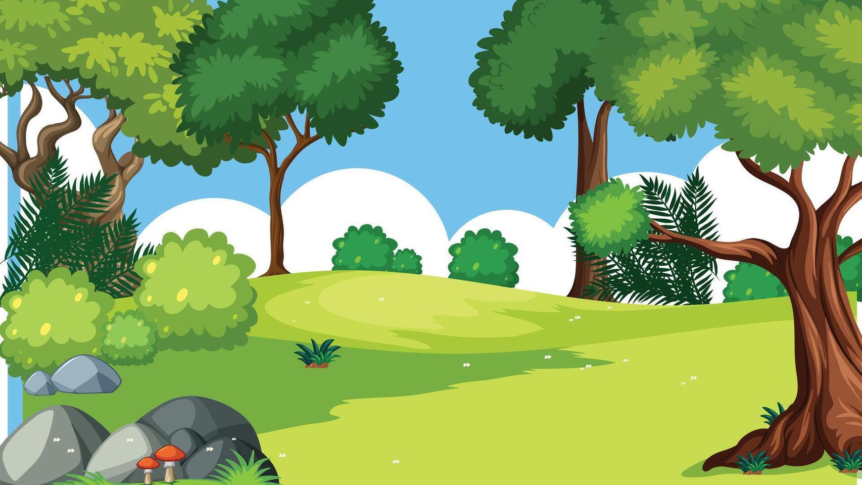 Nature scene with trees and fields illustration 45287008 Vector Art at ...