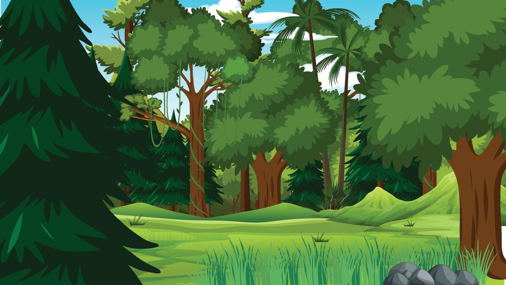 Nature scene with trees and fields illustration 45287076 Vector Art at ...