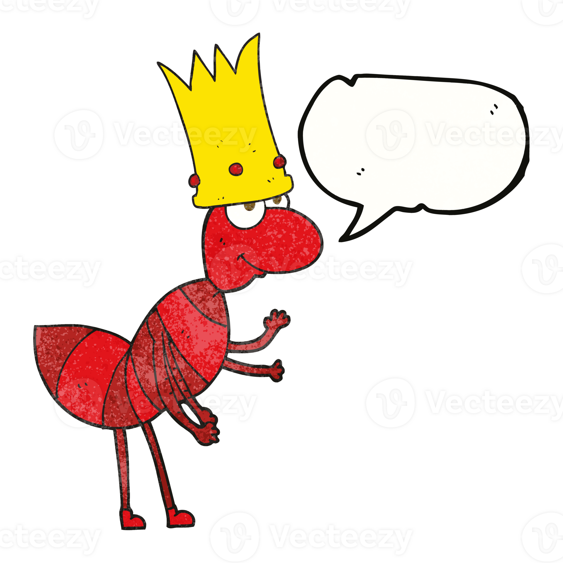 speech bubble textured cartoon ant queen 45287765 PNG