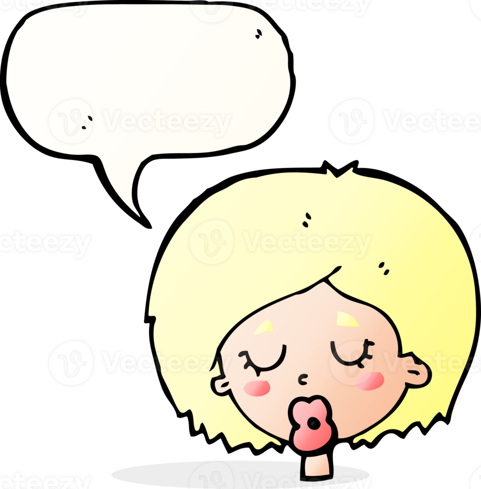 femme de bande dessinée avec les yeux fermés avec bulle de dialogue ... femme de bande dessinée avec les yeux fermés avec bulle de dialogue ...
