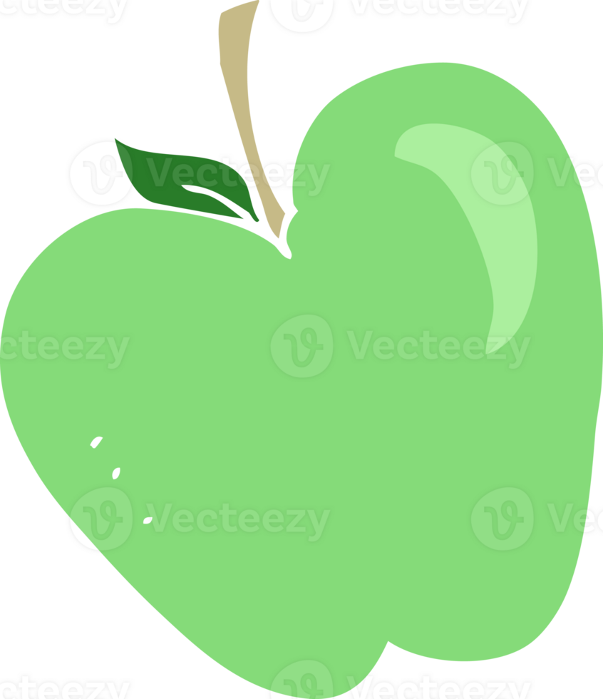 Ilustración De Color Plano De Una Manzana De Dibujos Animados 45289133 Png
