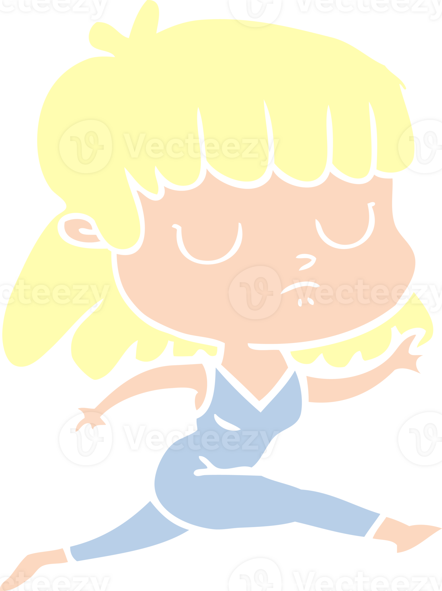 flat color style cartoon indifferent woman running 45289689 PNG