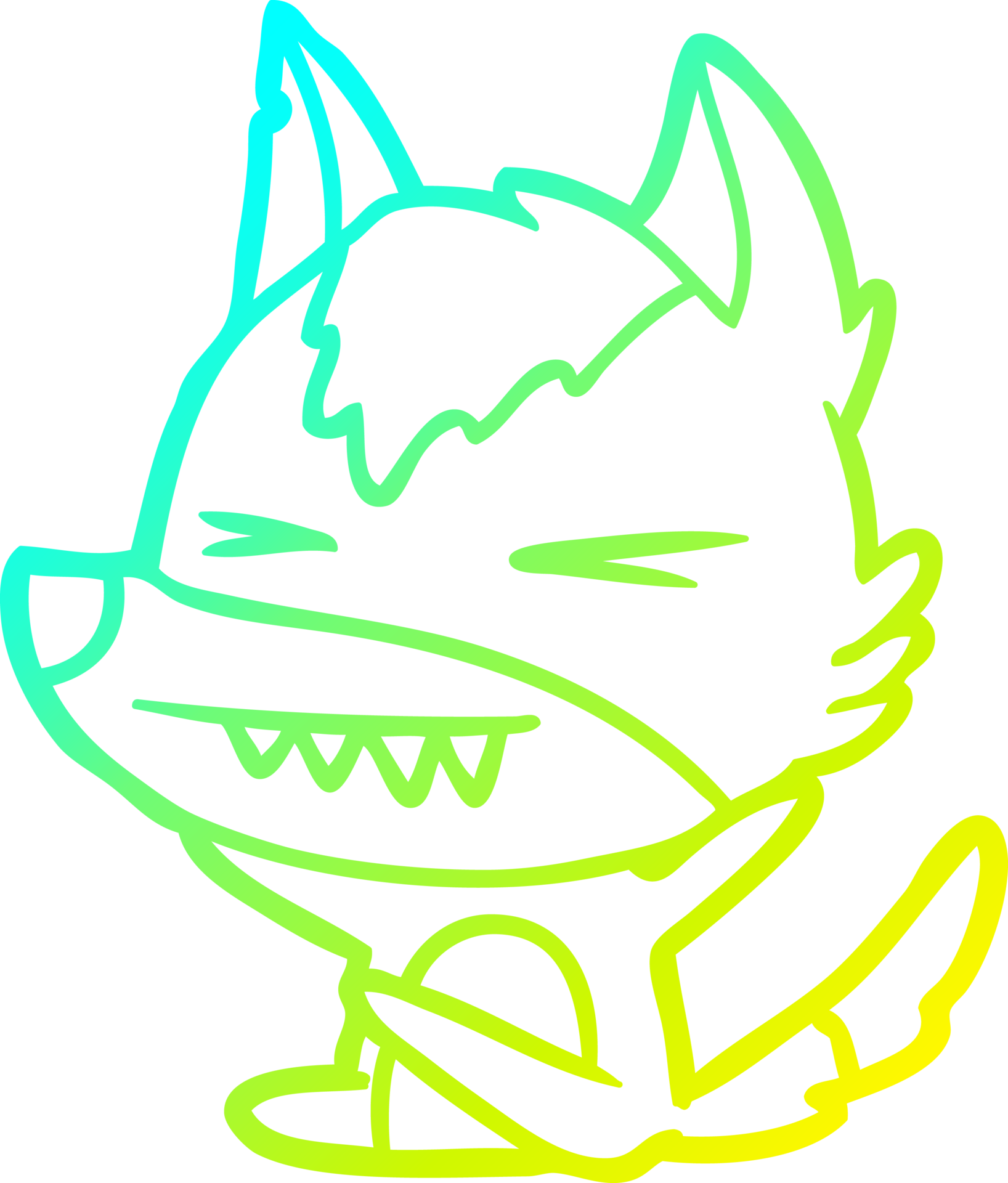cold gradient line drawing angry wolf cartoon 45293056 PNG