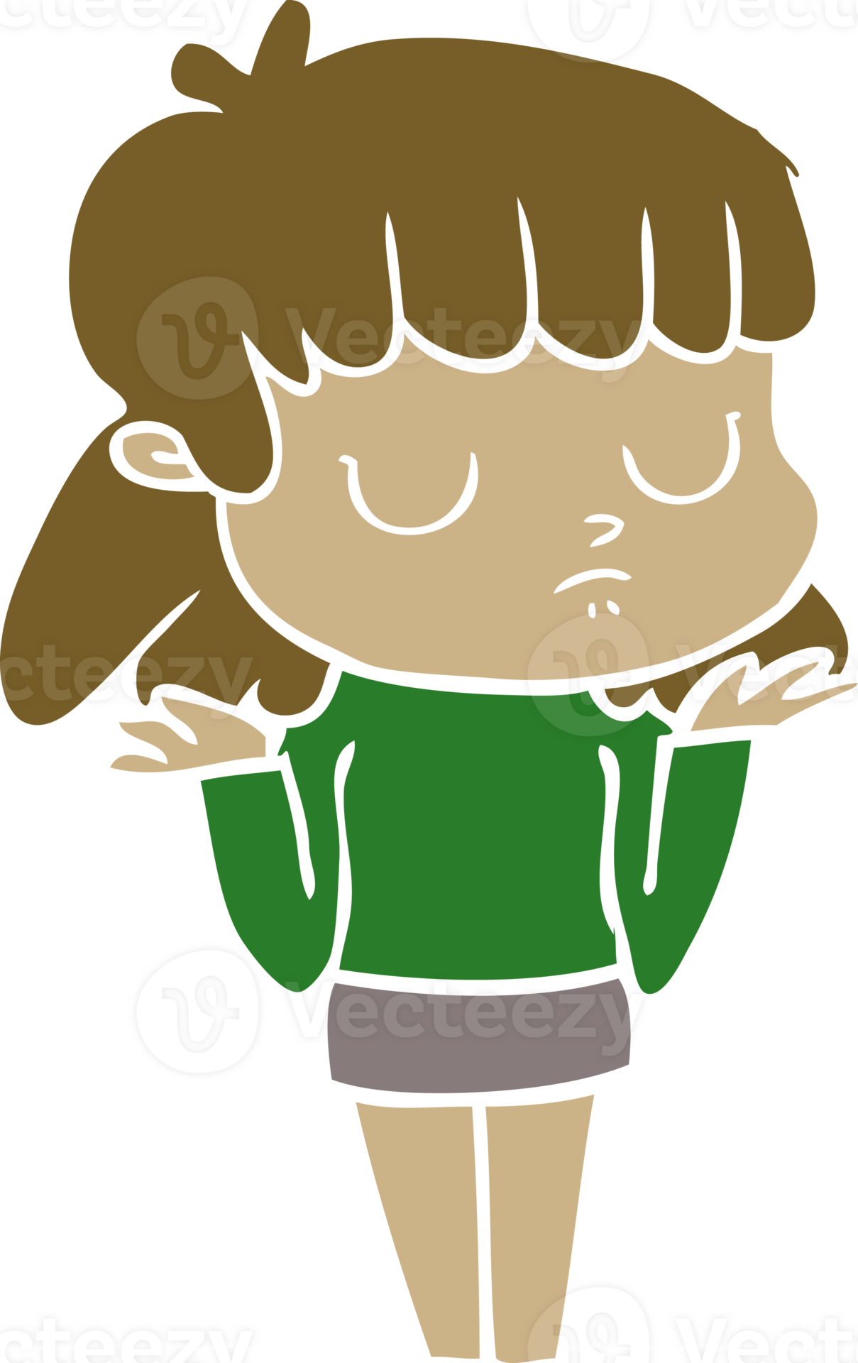 flat color style cartoon indifferent woman 45293258 PNG