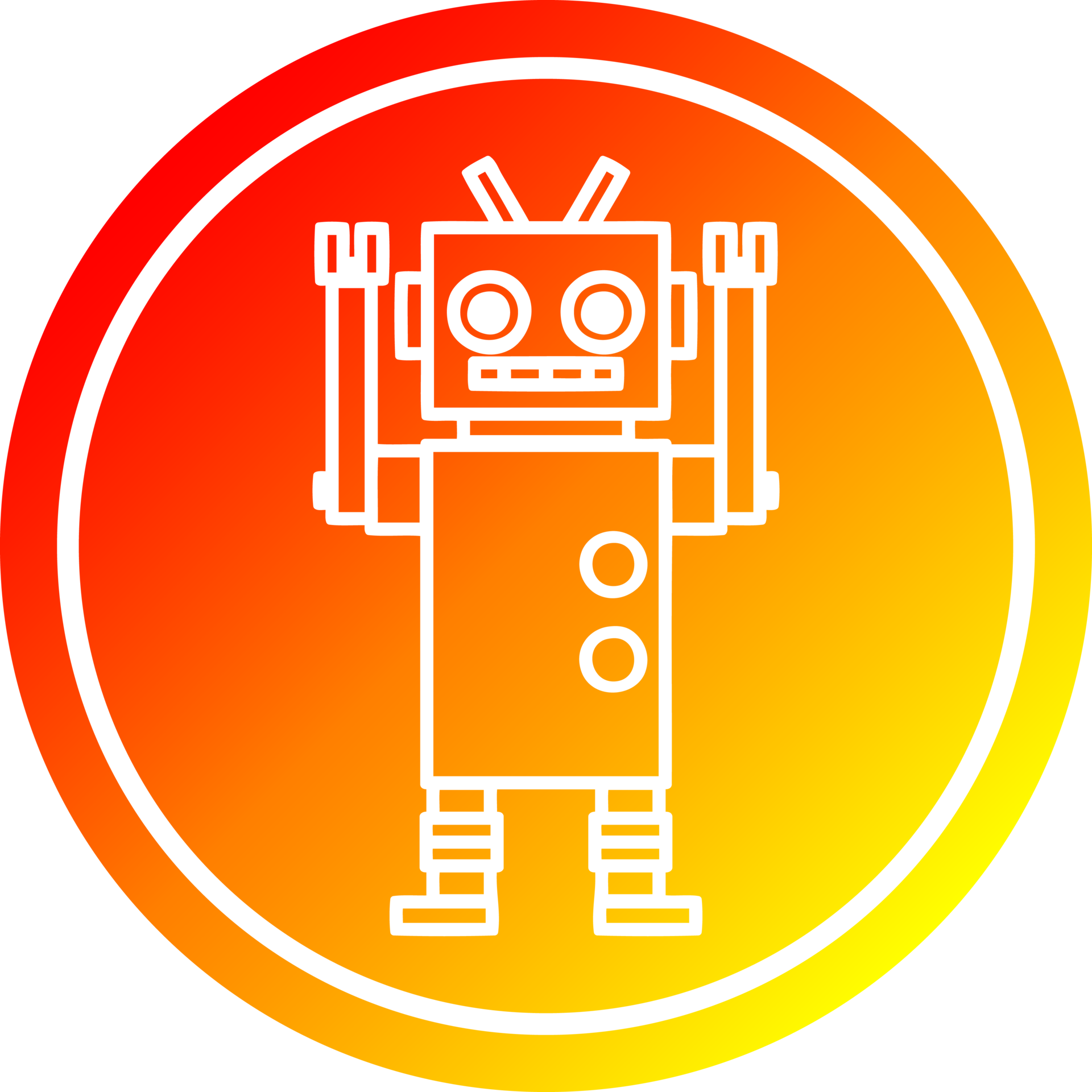 Dancing Robot Circular In Hot Gradient Spectrum 45295094 Png