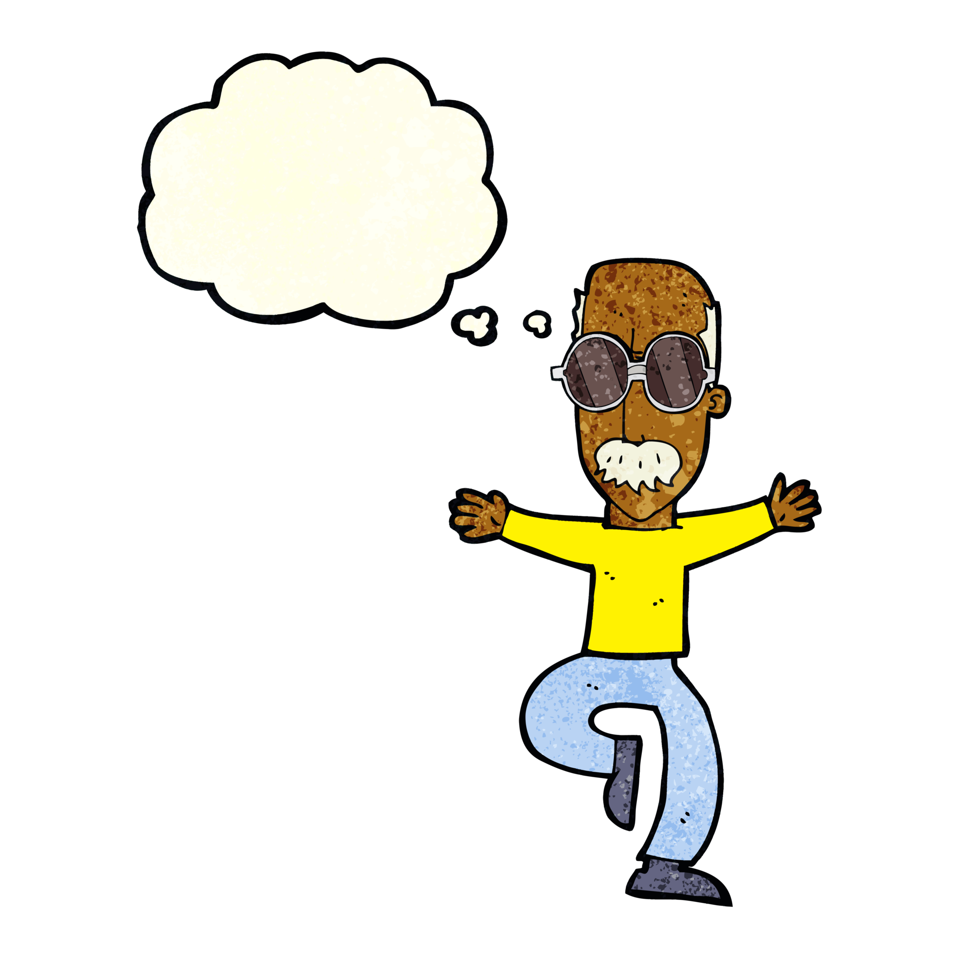 Cartoon Old Man Wearing Big Glasses With Thought Bubble 45295536 Png