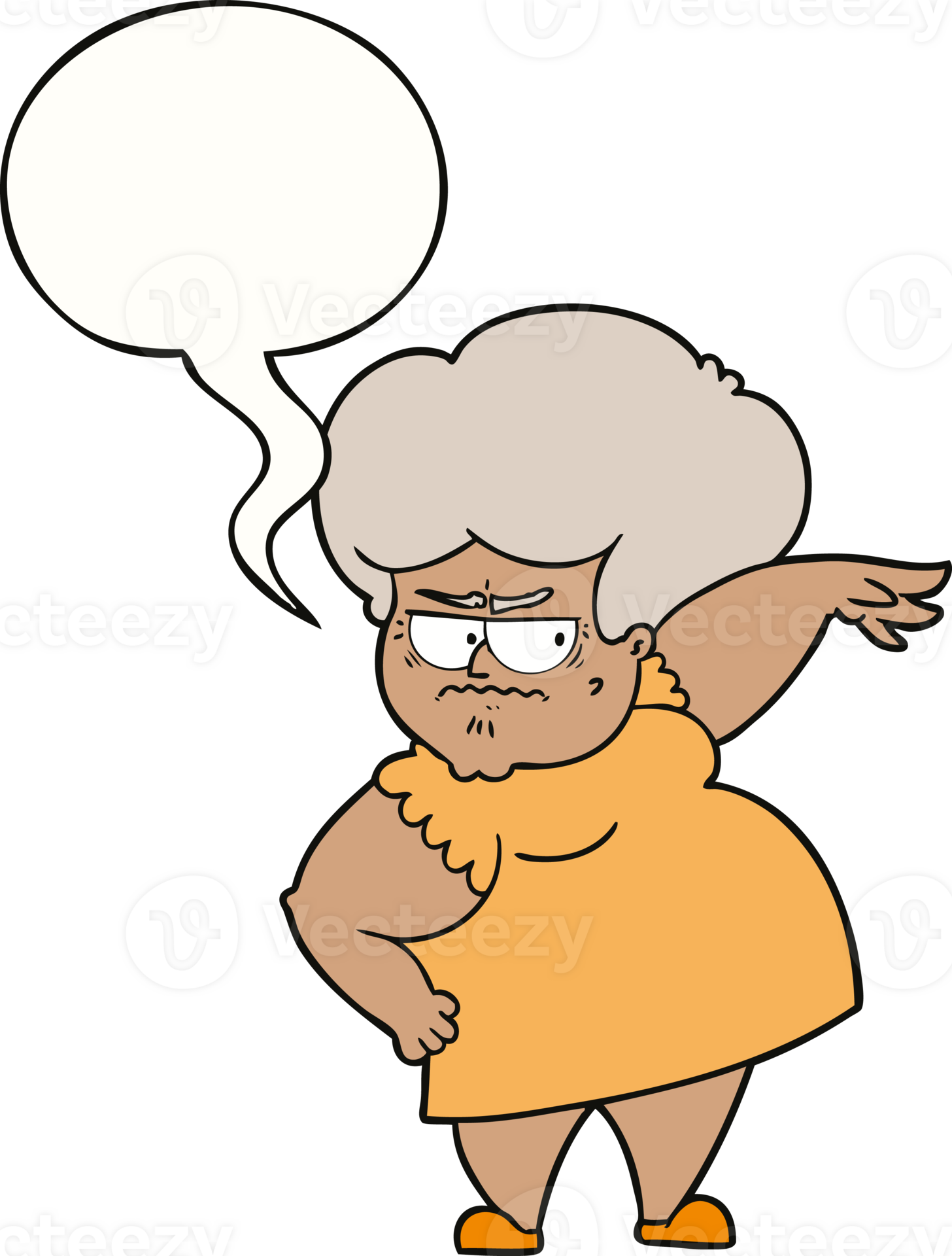 cartoon angry old woman and speech bubble 45296165 PNG