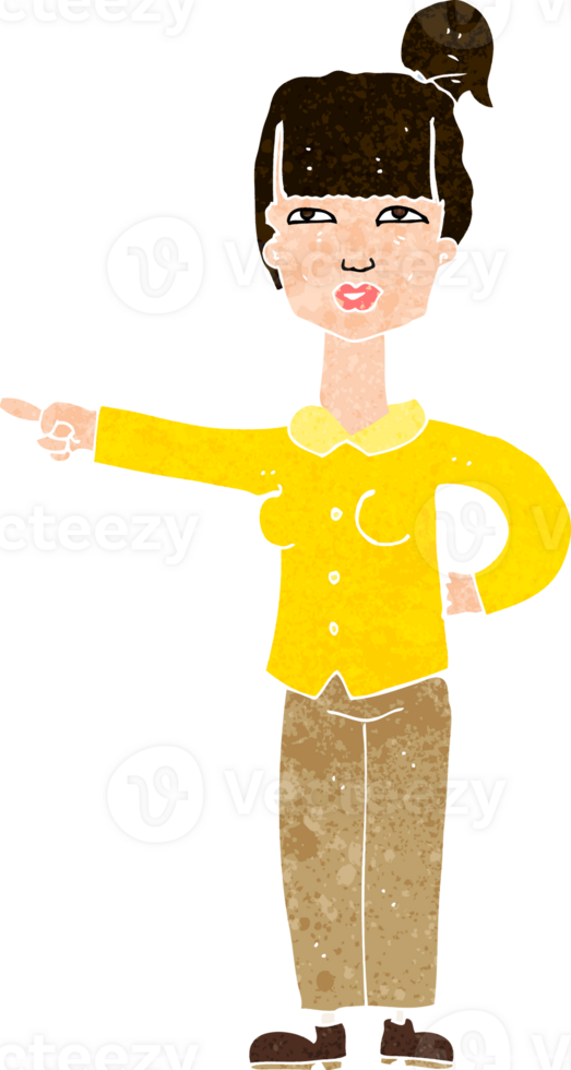 cartoon woman pointing 45296287 PNG