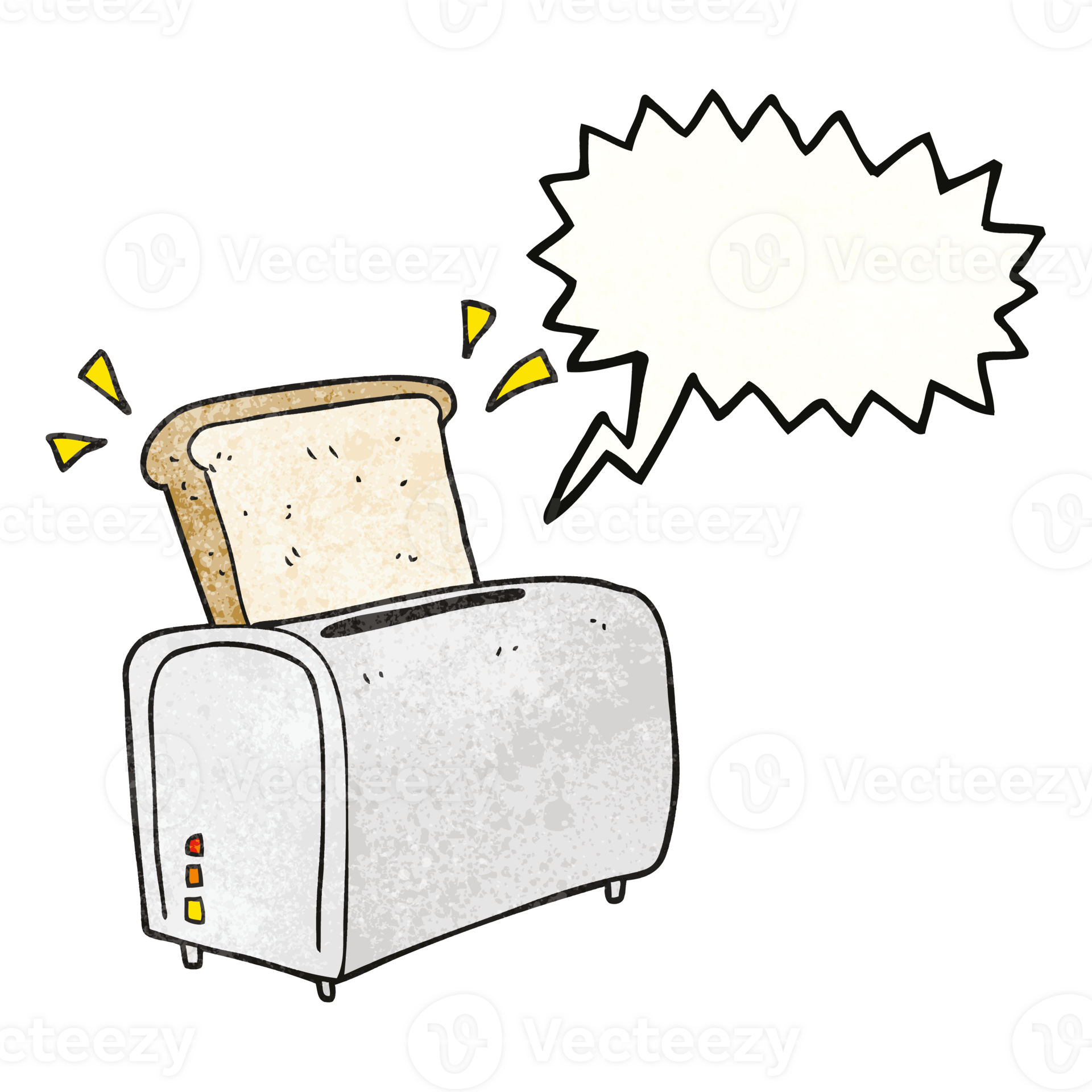 speech bubble textured cartoon toaster 45296391 PNG
