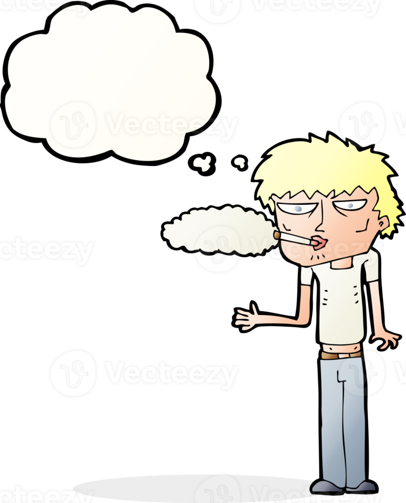 fumador de dibujos animados con burbujas de pensamiento 45297867 PNG