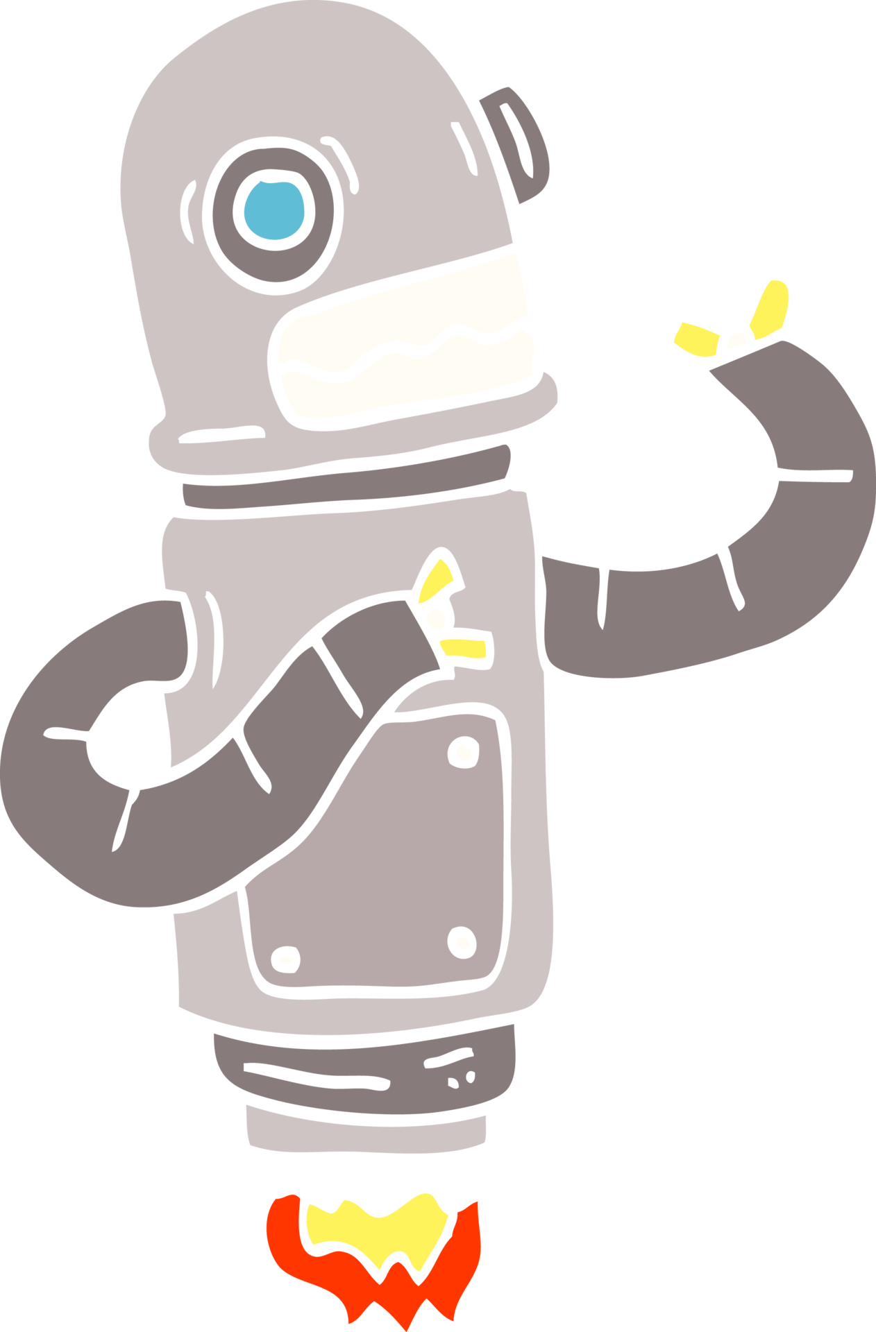 Flat Color Illustration Cartoon Flying Robot 45299905 Png