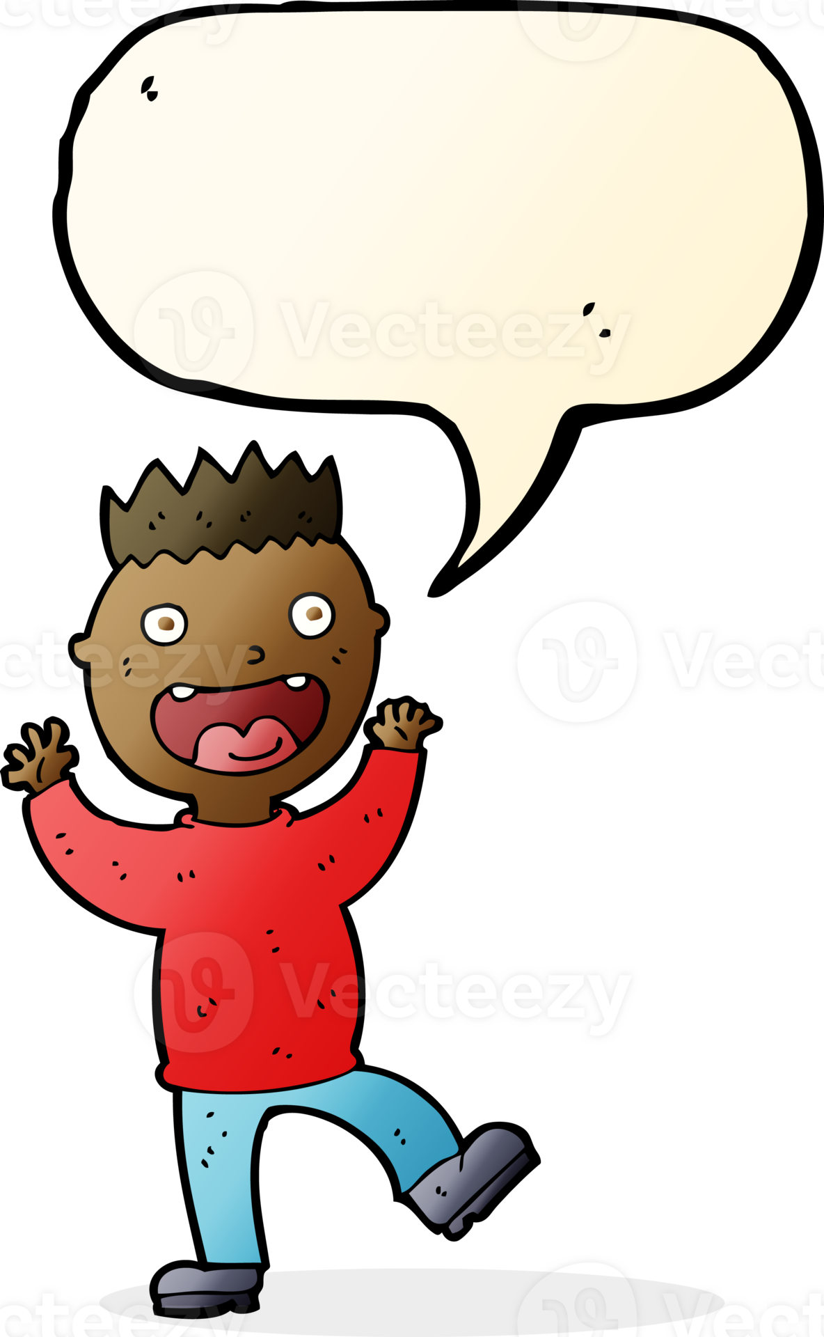 cartoon crazy happy man with speech bubble 45305204 PNG