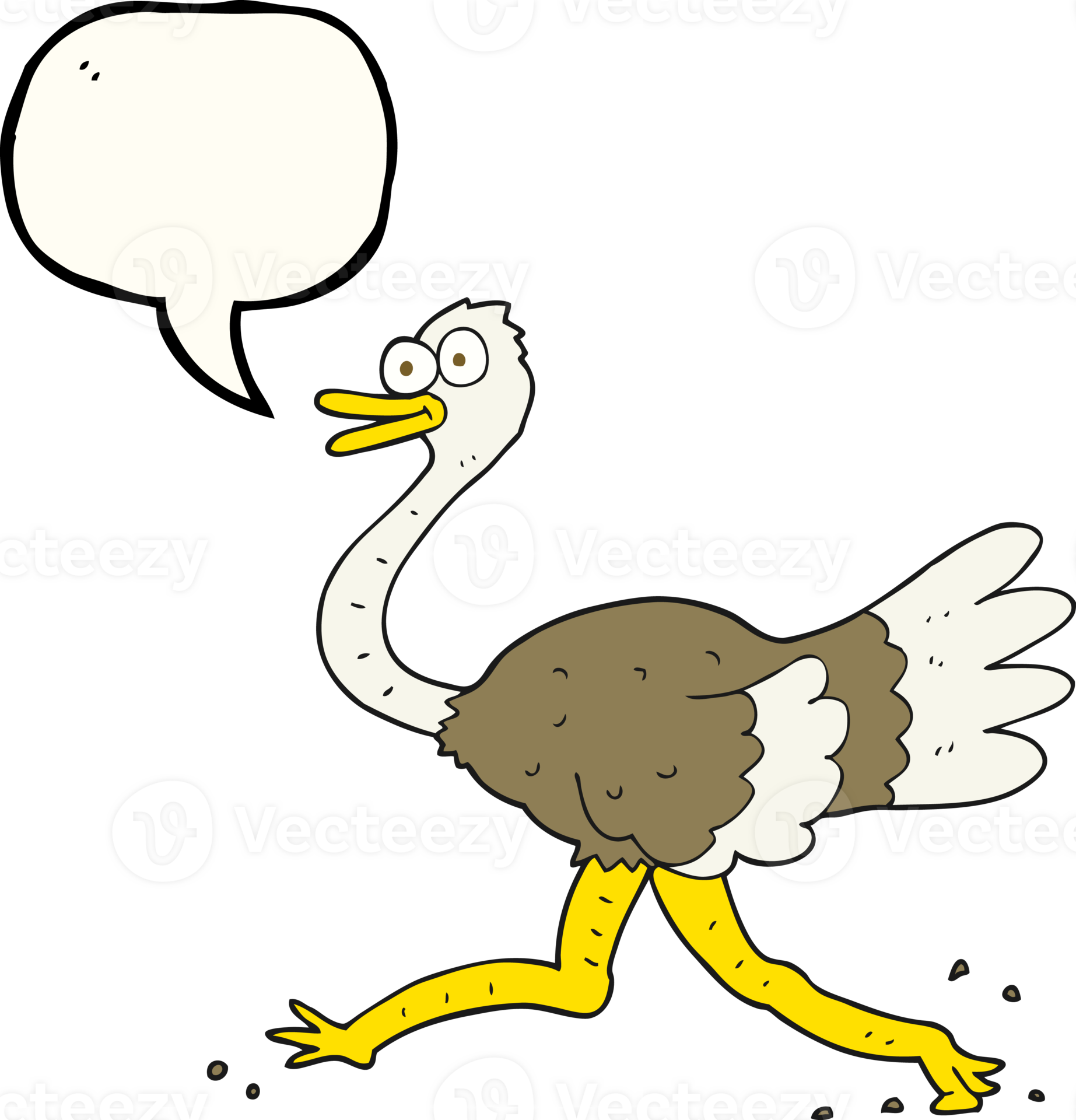 drawn speech bubble cartoon ostrich 45305338 PNG