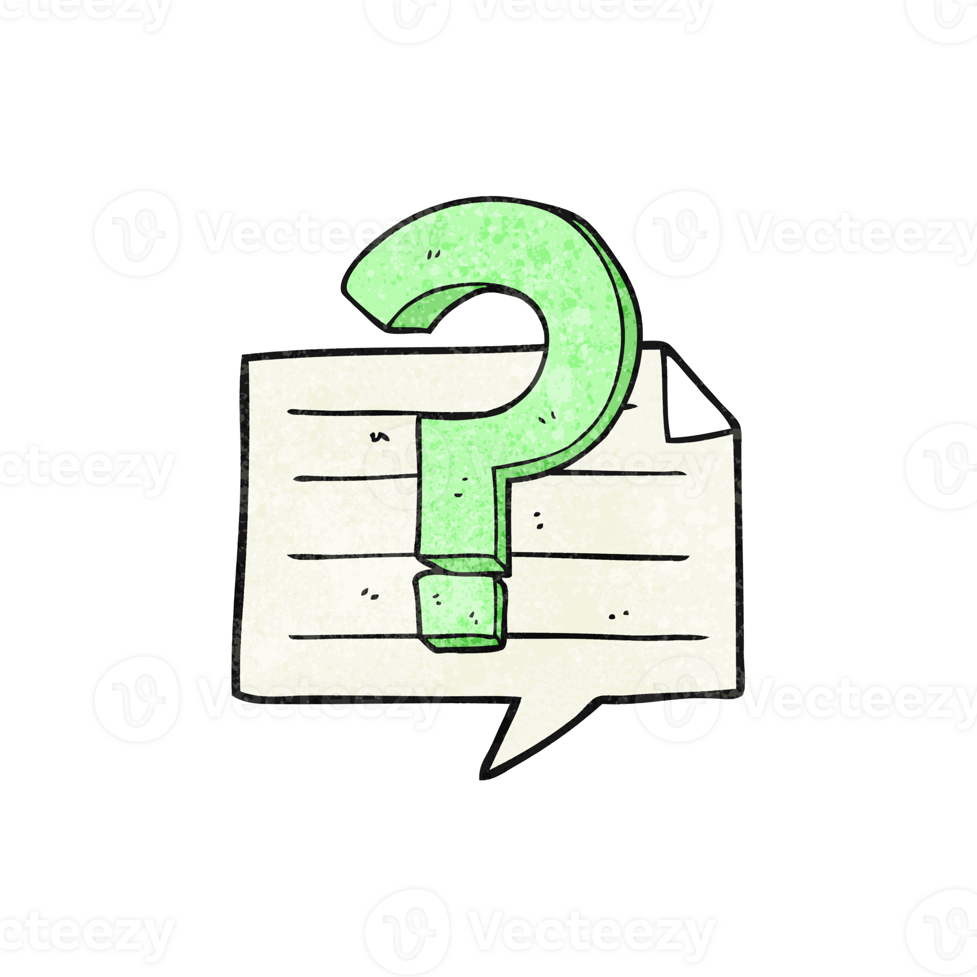 textured cartoon question mark speech bubble 45305493 PNG