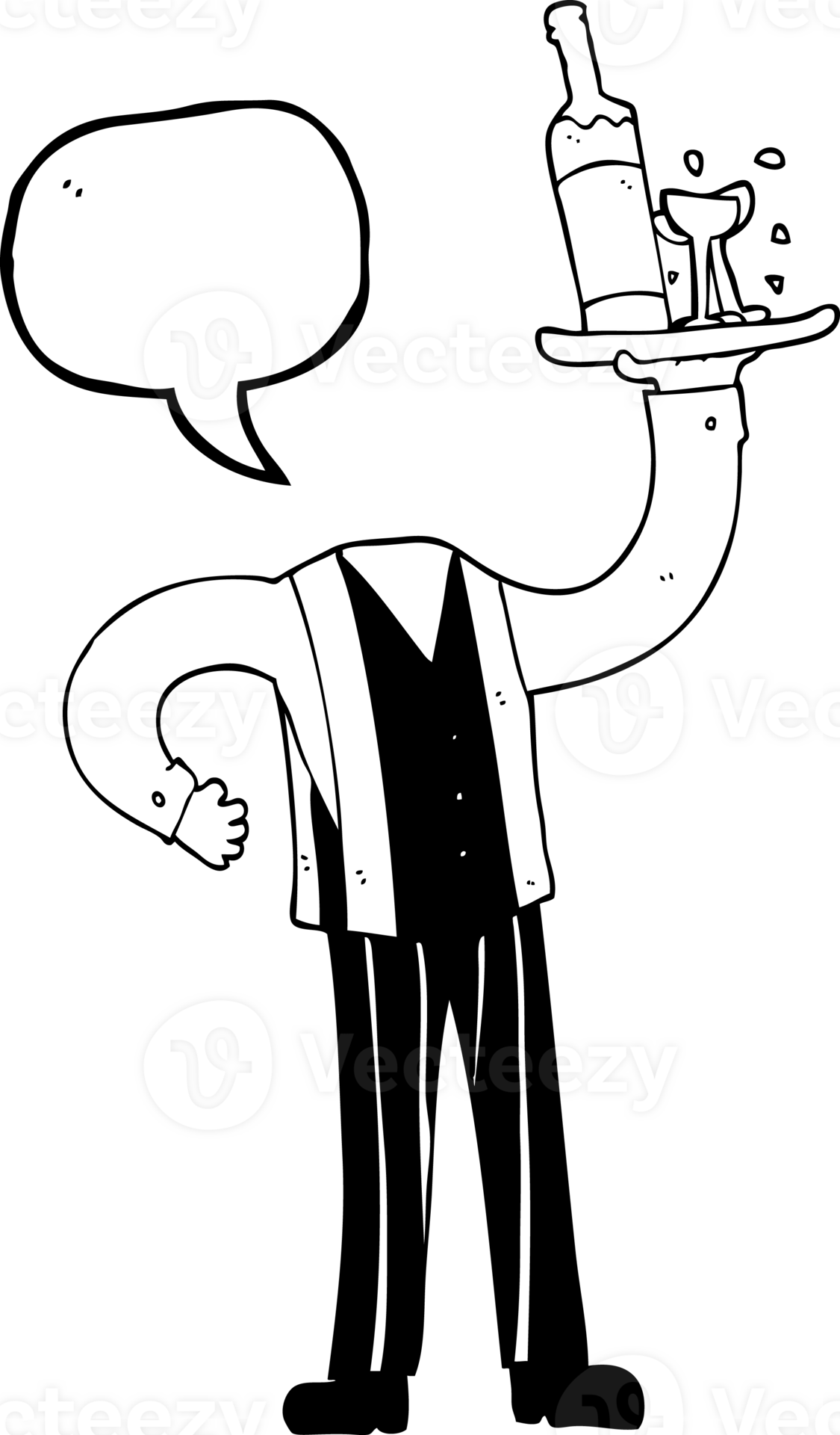 drawn speech bubble cartoon headless waiter add own photos 45305540 PNG