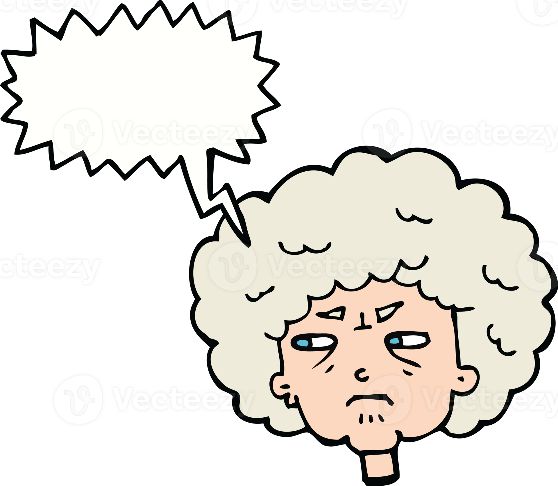 cartoon bitter old woman with speech bubble 45305792 PNG