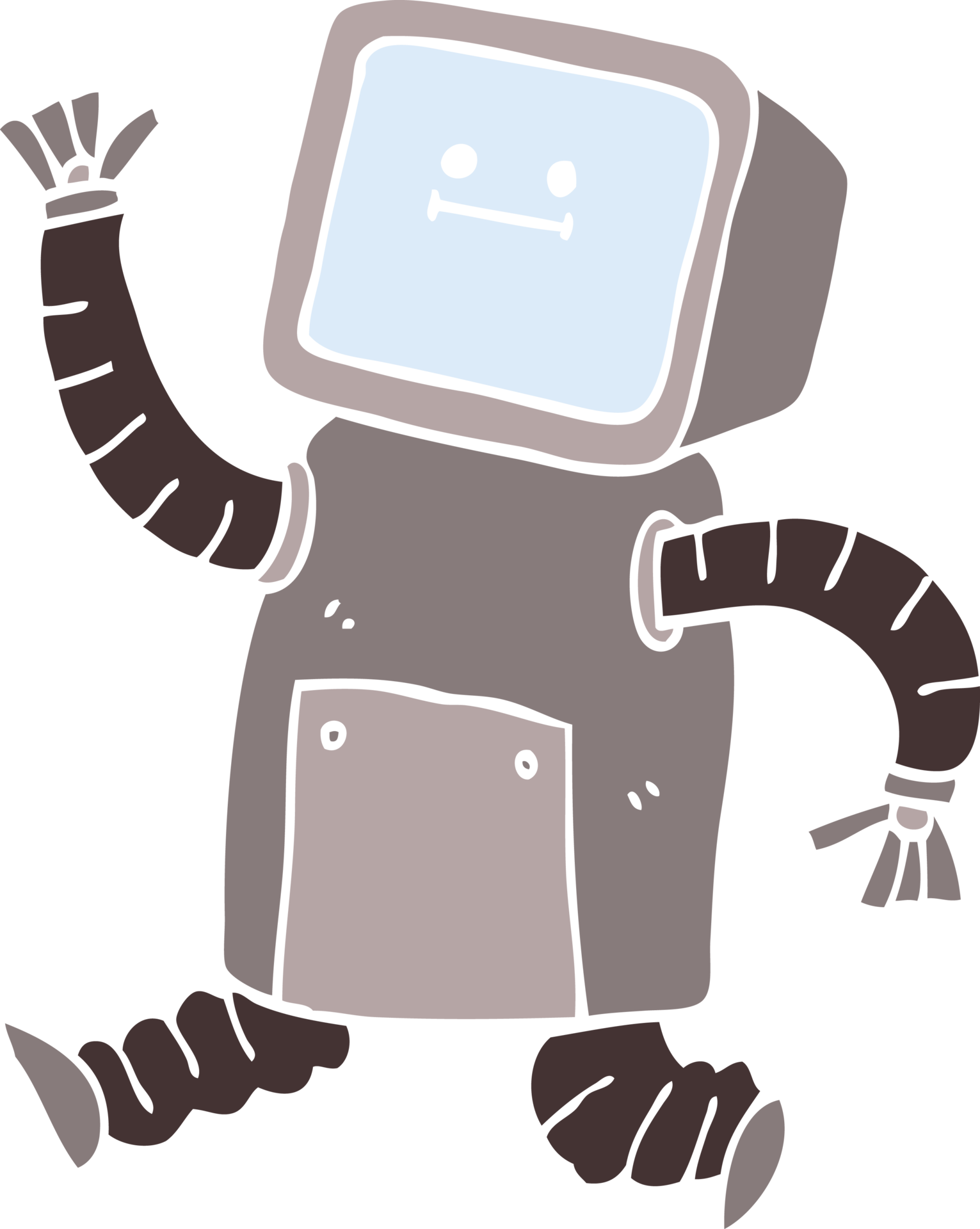 Flat Color Illustration Cartoon Robot Running 45306263 Png