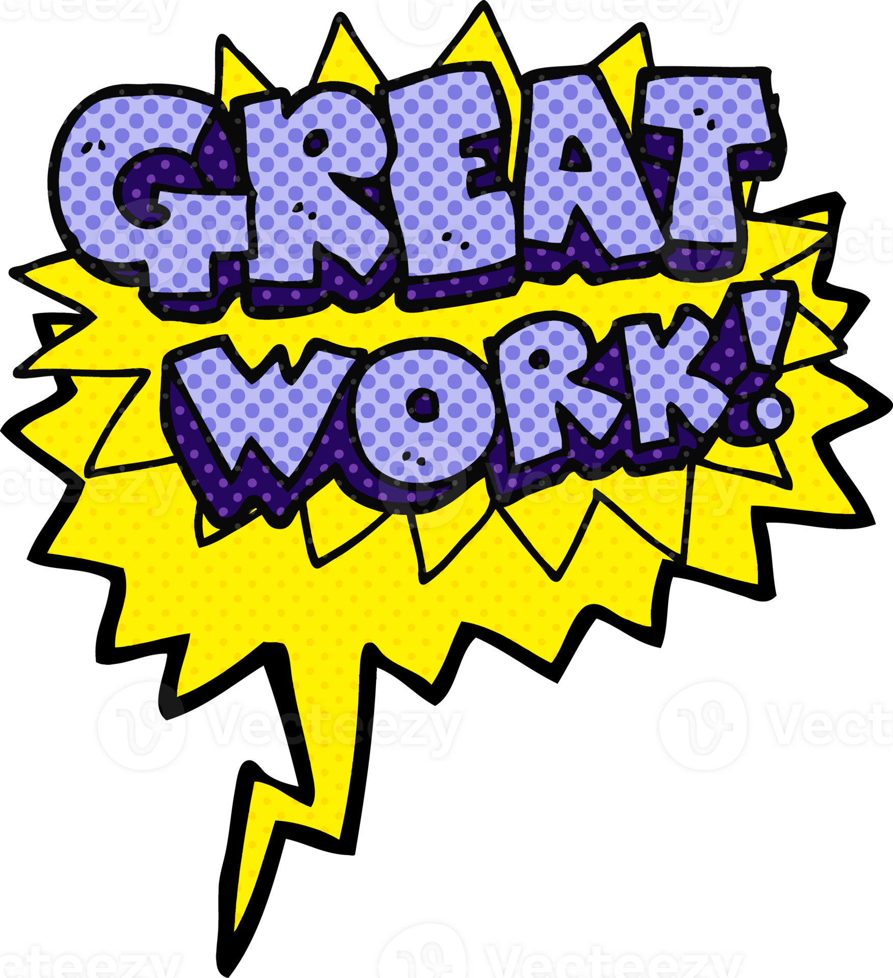 drawn comic book speech bubble cartoon great work symbol 45307094 PNG