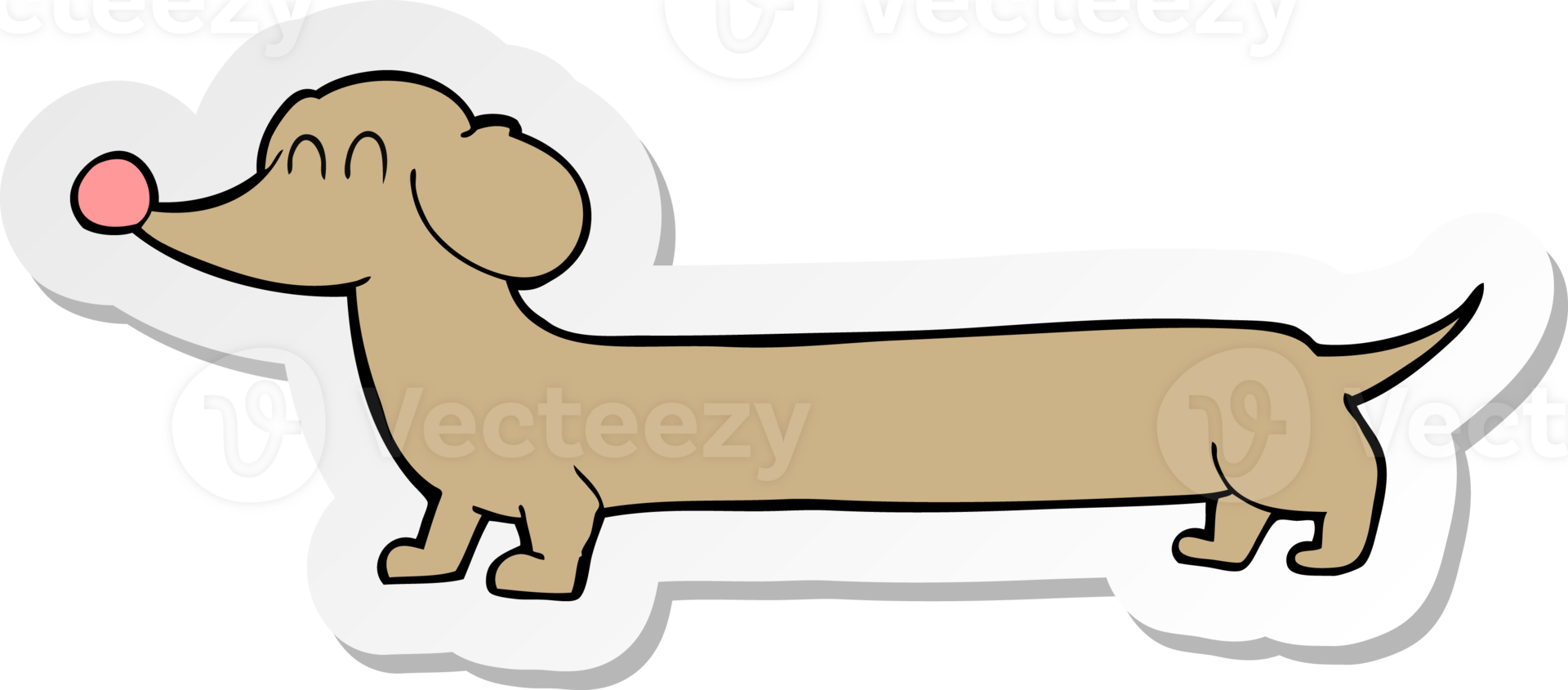 Pegatina De Un Perro Salchicha De Dibujos Animados 45309966 Png