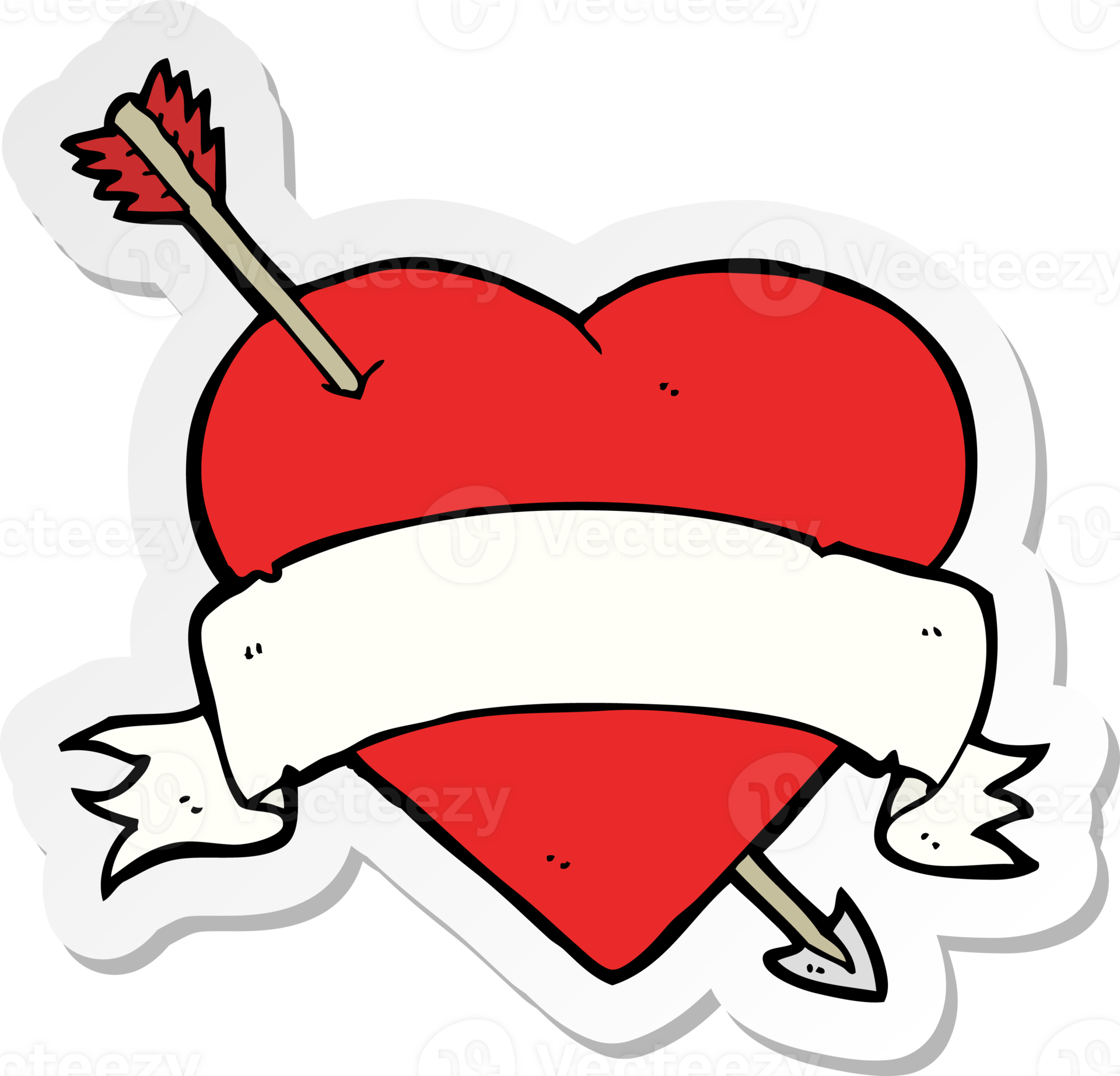 Sticker Of A Cartoon Love Heart Tattoo 45310988 Png