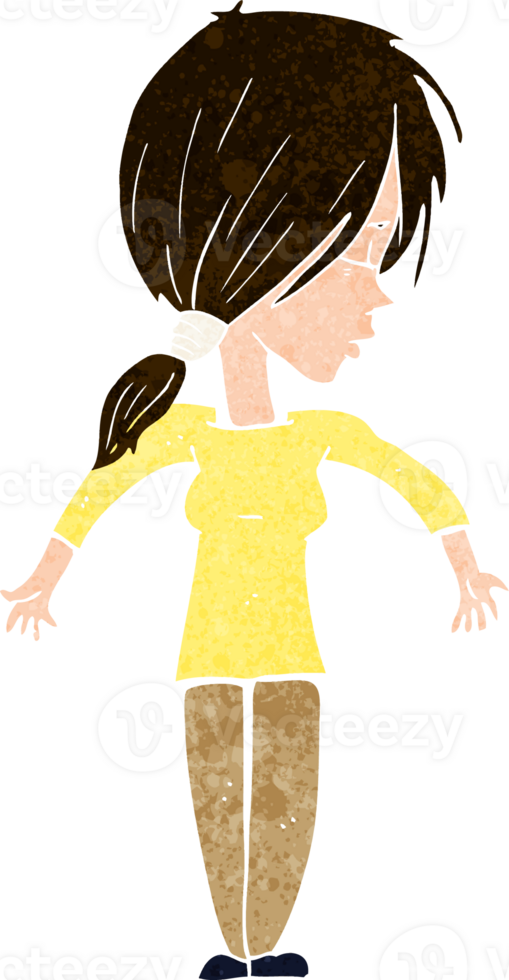 cartoon woman shrugging shoulders 45313407 PNG