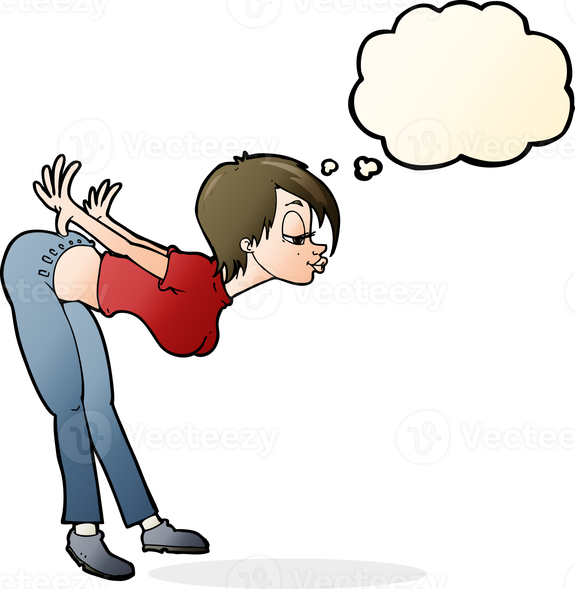 Cartoon Sexy Woman With Thought Bubble 45322261 Png