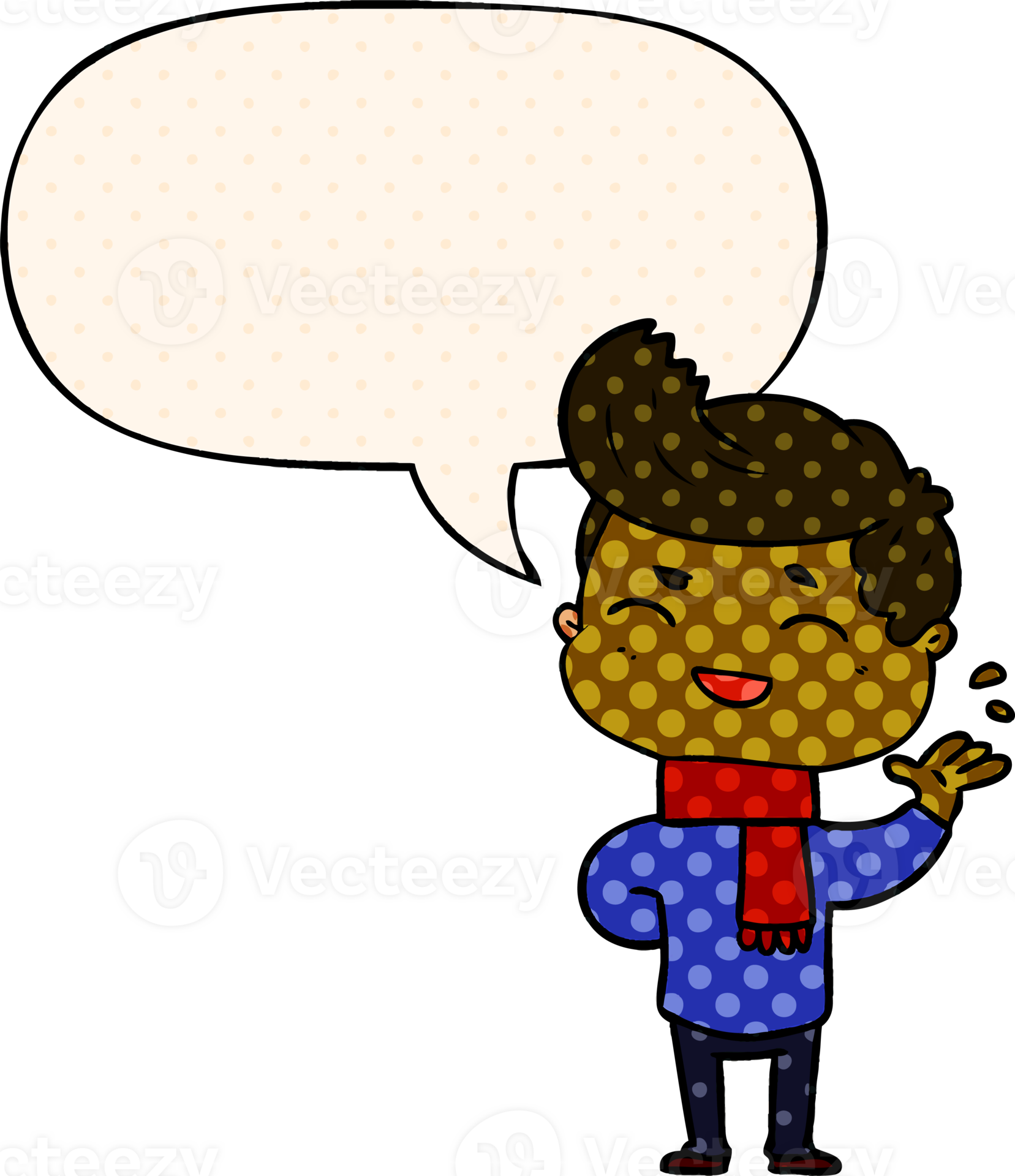 cartoon man laughing with speech bubble in comic book style 45322416 PNG