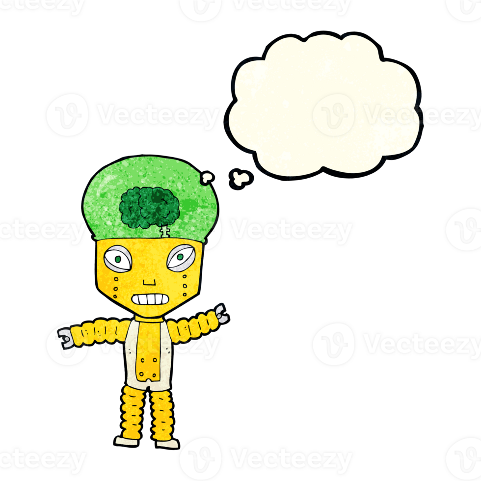 Cartoon Future Robot With Thought Bubble 45323131 Png