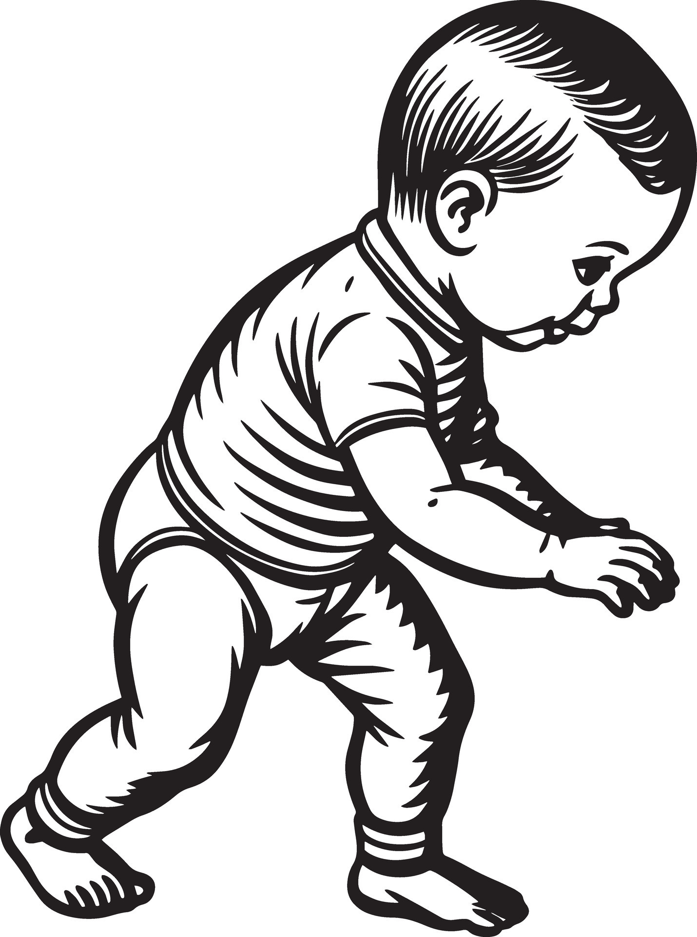 baby child walking isolated on white background 45342688 Vector Art at ...