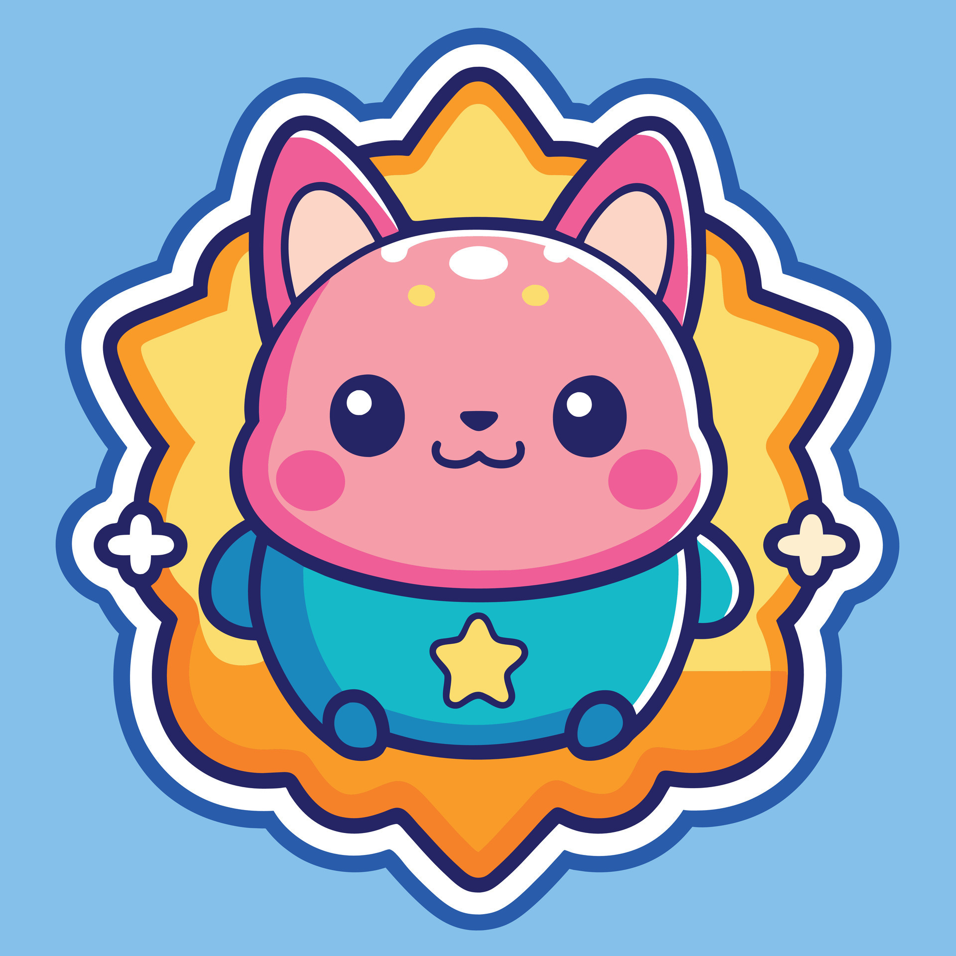Cute Trending And Aesthetic Sticker Illustration 45343287 Vector Art At