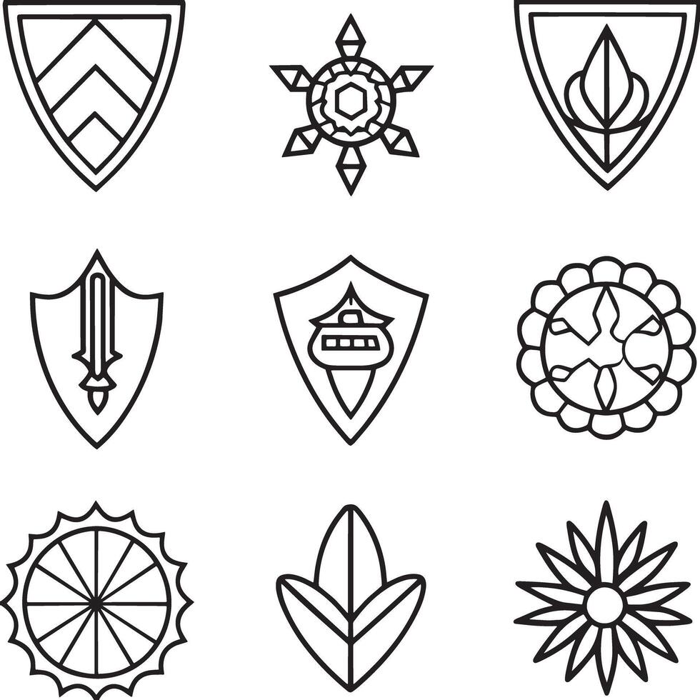 set of abstract icon isolated on white background 45343488 Vector Art ...