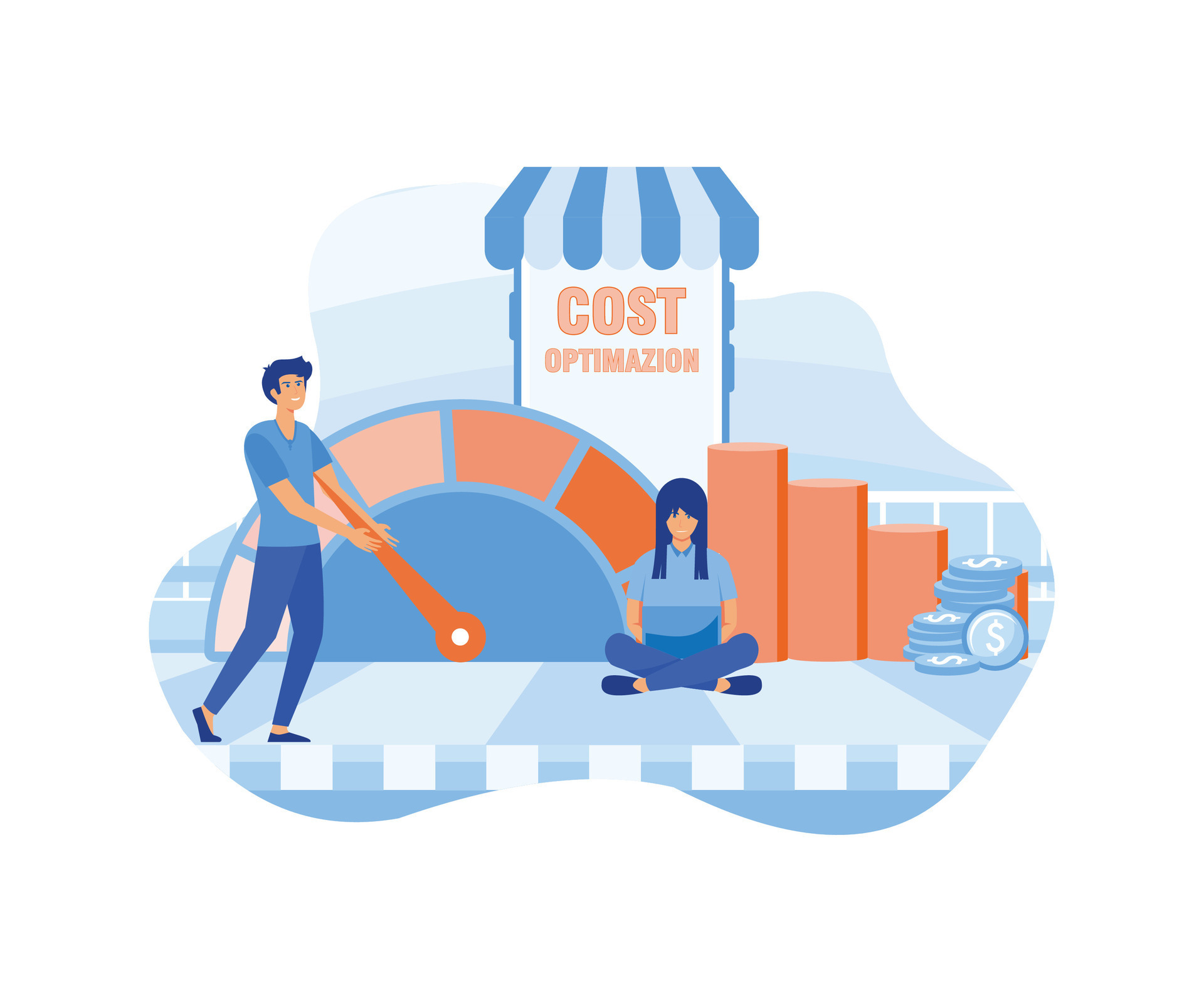 Cost Optimization Typographic Header Idea Of Cost And Income Balance