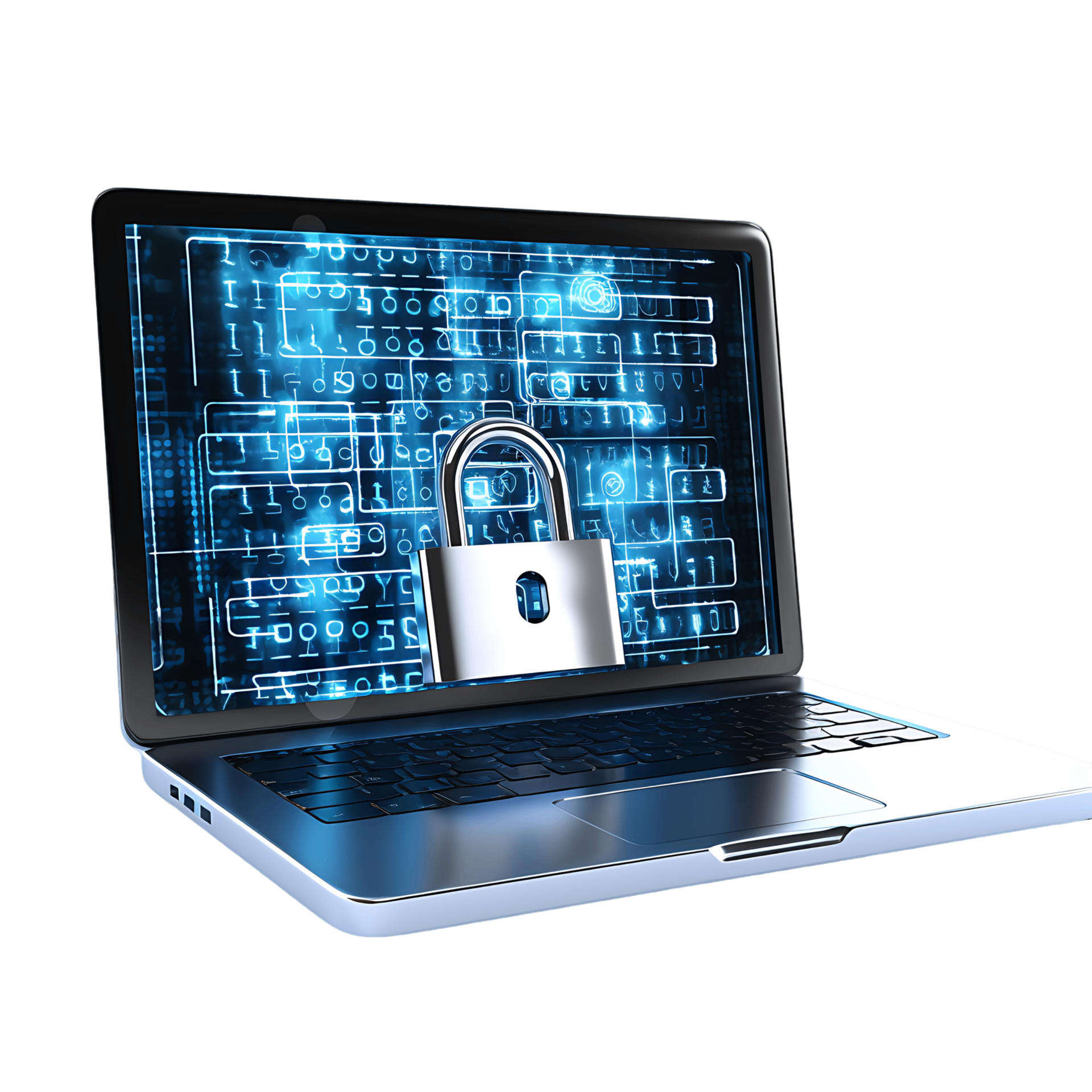 Cyber Defense Mechanism Laptop with Digital Padlock Icon 45355666 PNG Cyber Defense Mechanism Laptop with Digital Padlock Icon 45355666 PNG