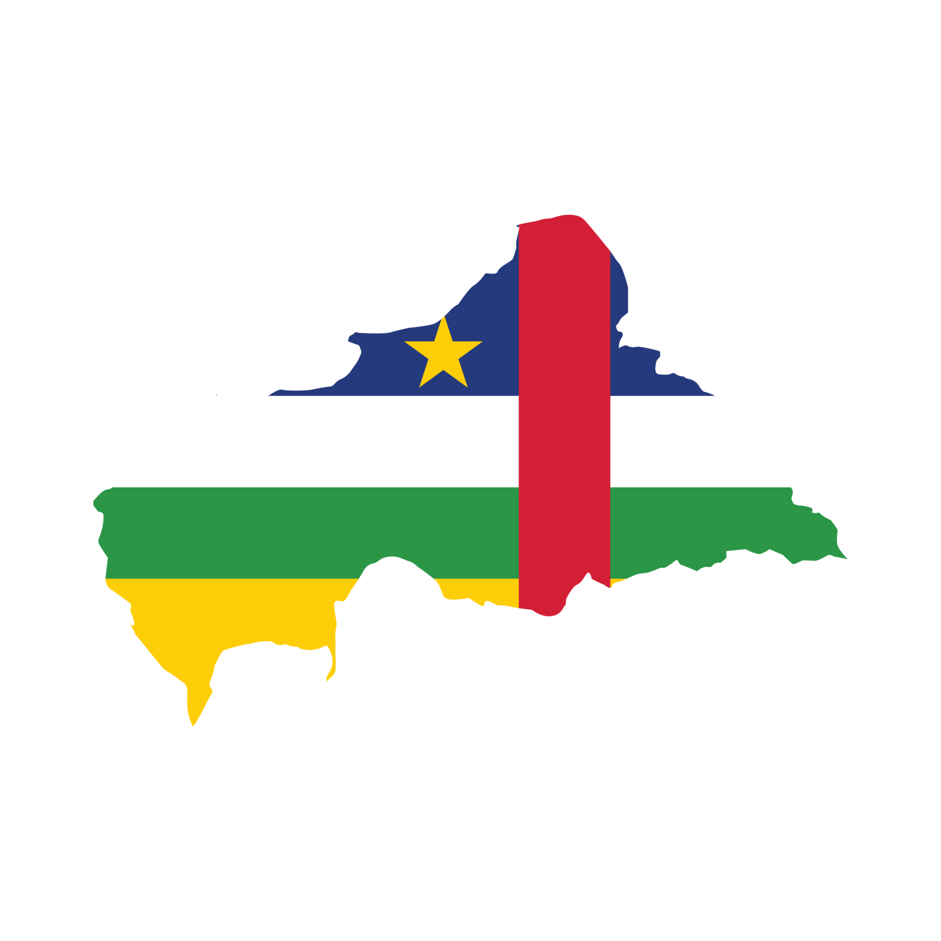Map of Central African Republic with flag 45356746 PNG