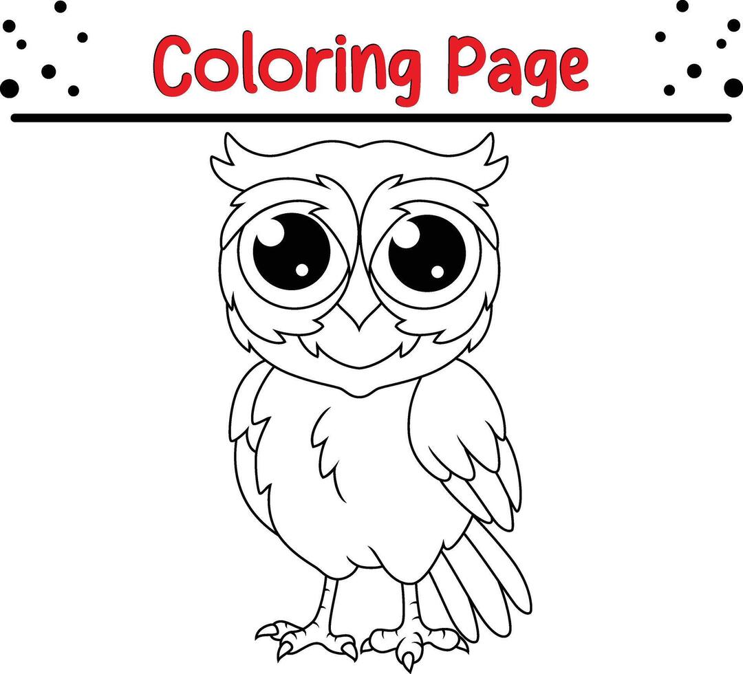 cute owl coloring page. Animal coloring book for kids 45358526 Vector ...