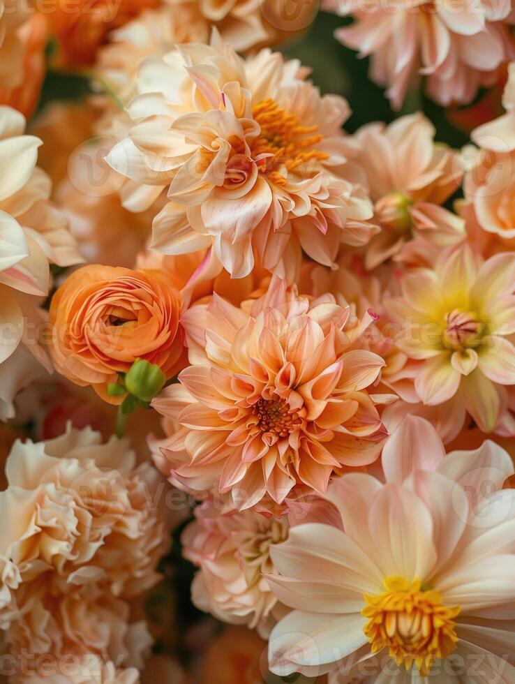 peach color flower bouquet arrangement, ai 45360276 Stock Photo at Vecteezy