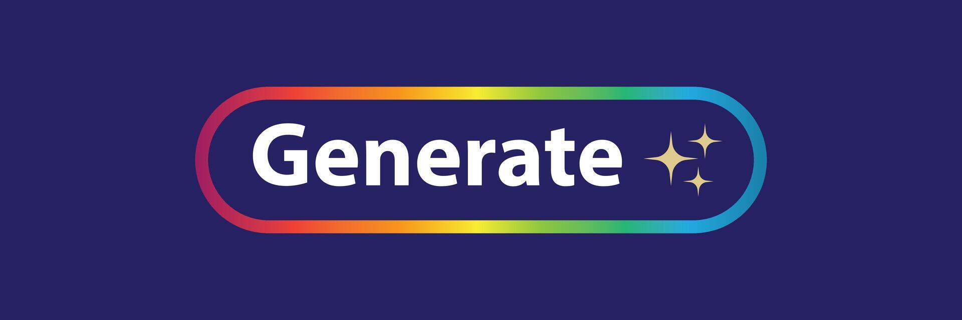 Generate AI button. LLM artificial intelligence icon. Machine learning generator. Generate text ...