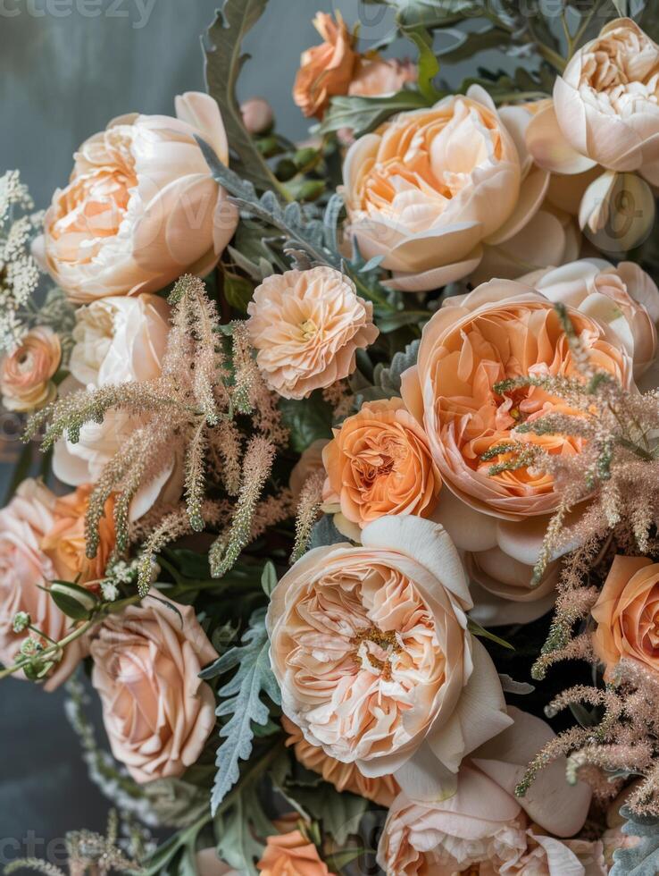 peach color flower bouquet arrangement, ai 45360904 Stock Photo at Vecteezy