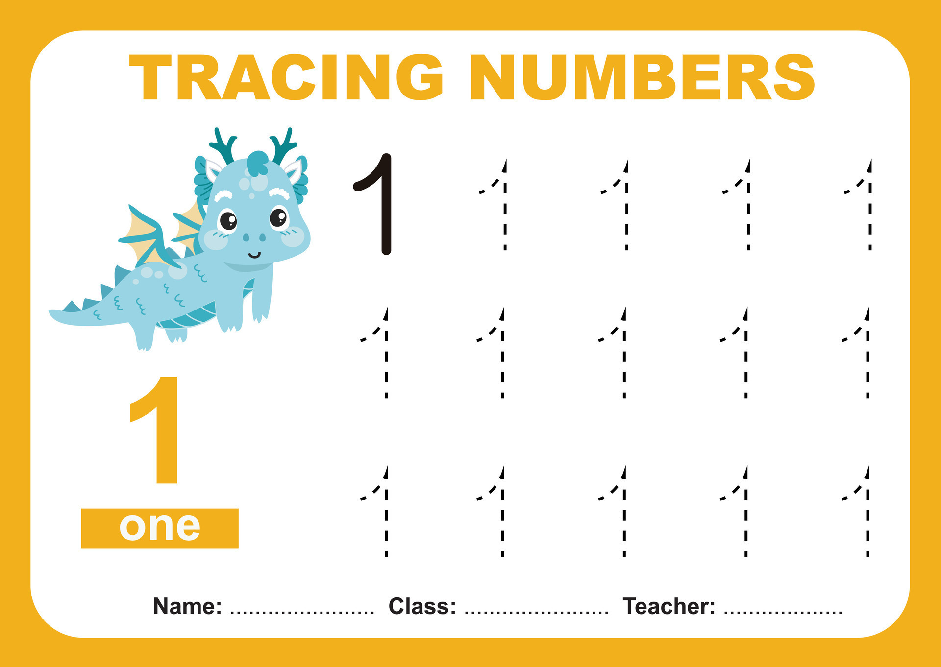 Tracing number worksheet. Learning about number, Tracing practice for ...