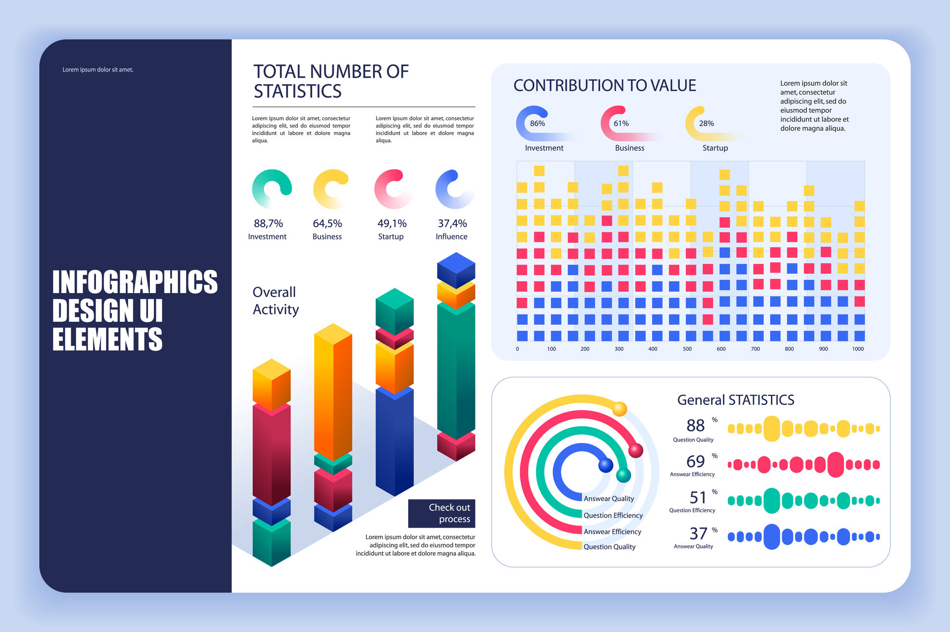 Bundle infographic elements data visualization design template. Can be ...
