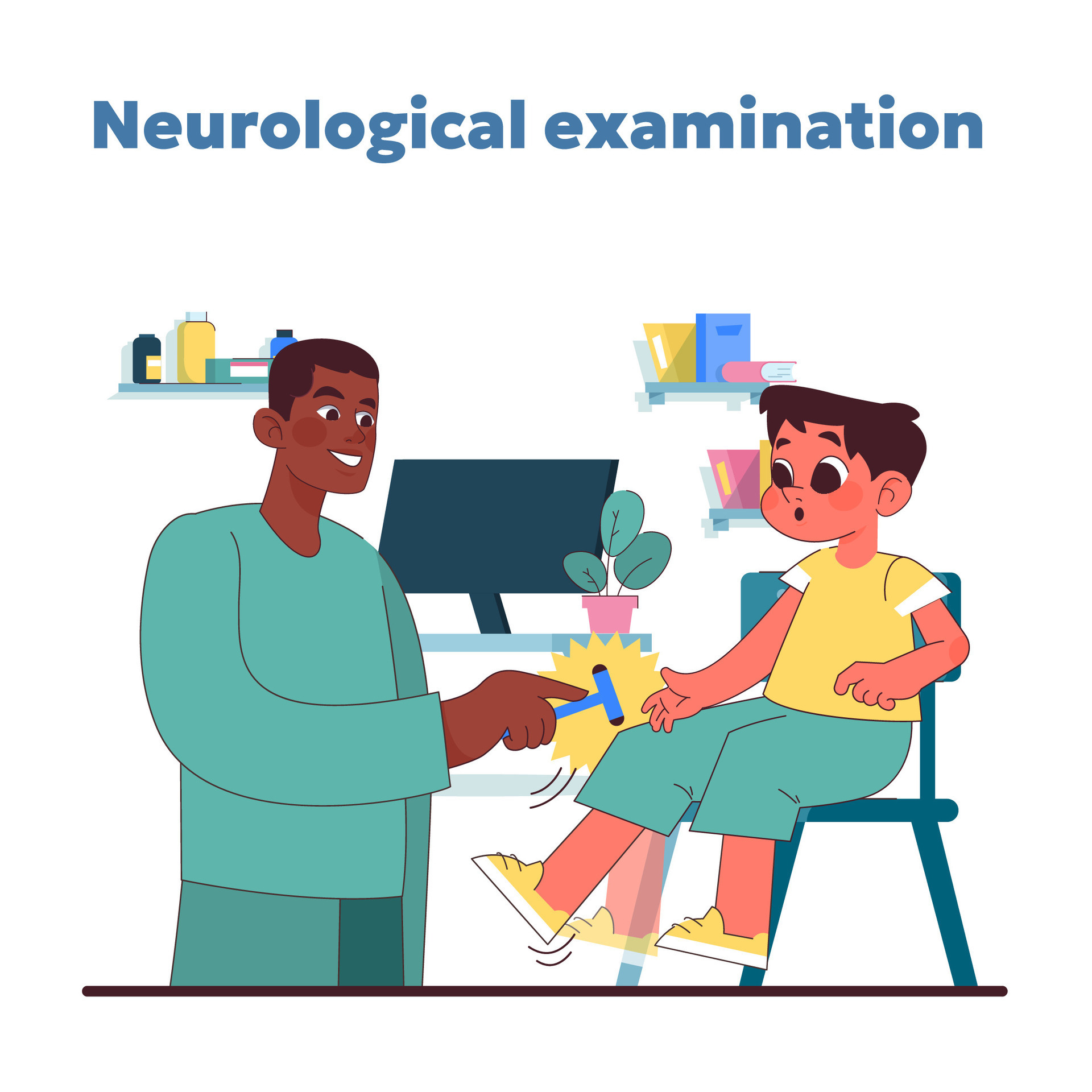 Attentive neurological exam. illustration 45374445 Vector Art at Vecteezy