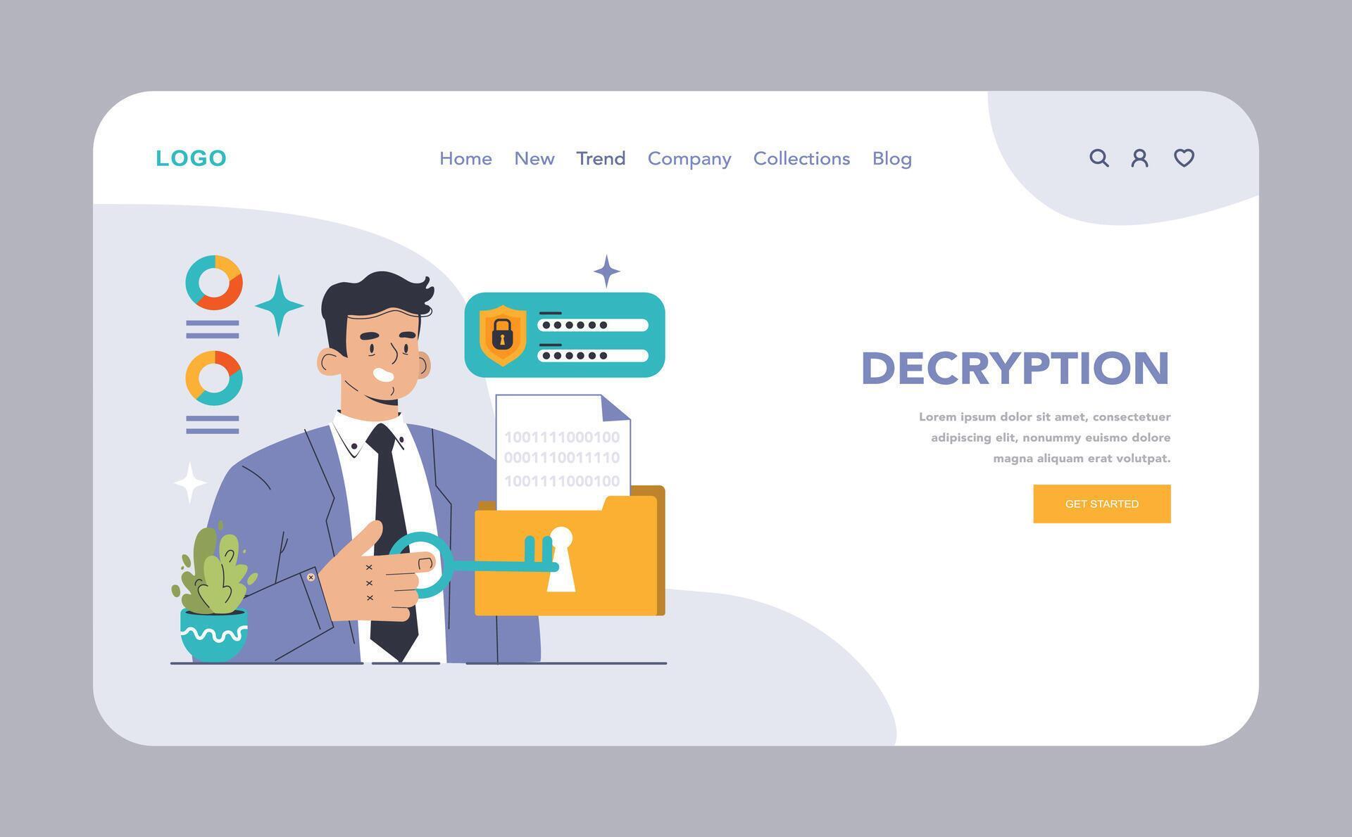 Data Encryption Web Or Landing Personal Information Internet Access 45374512 Vector Art At