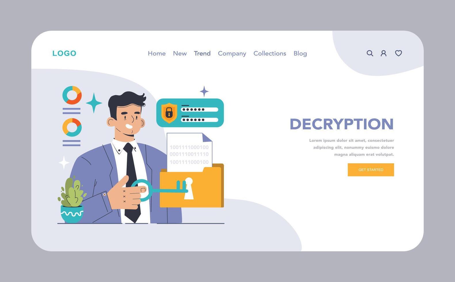 Data Encryption Web Or Landing Personal Information Internet Access 45374512 Vector Art At