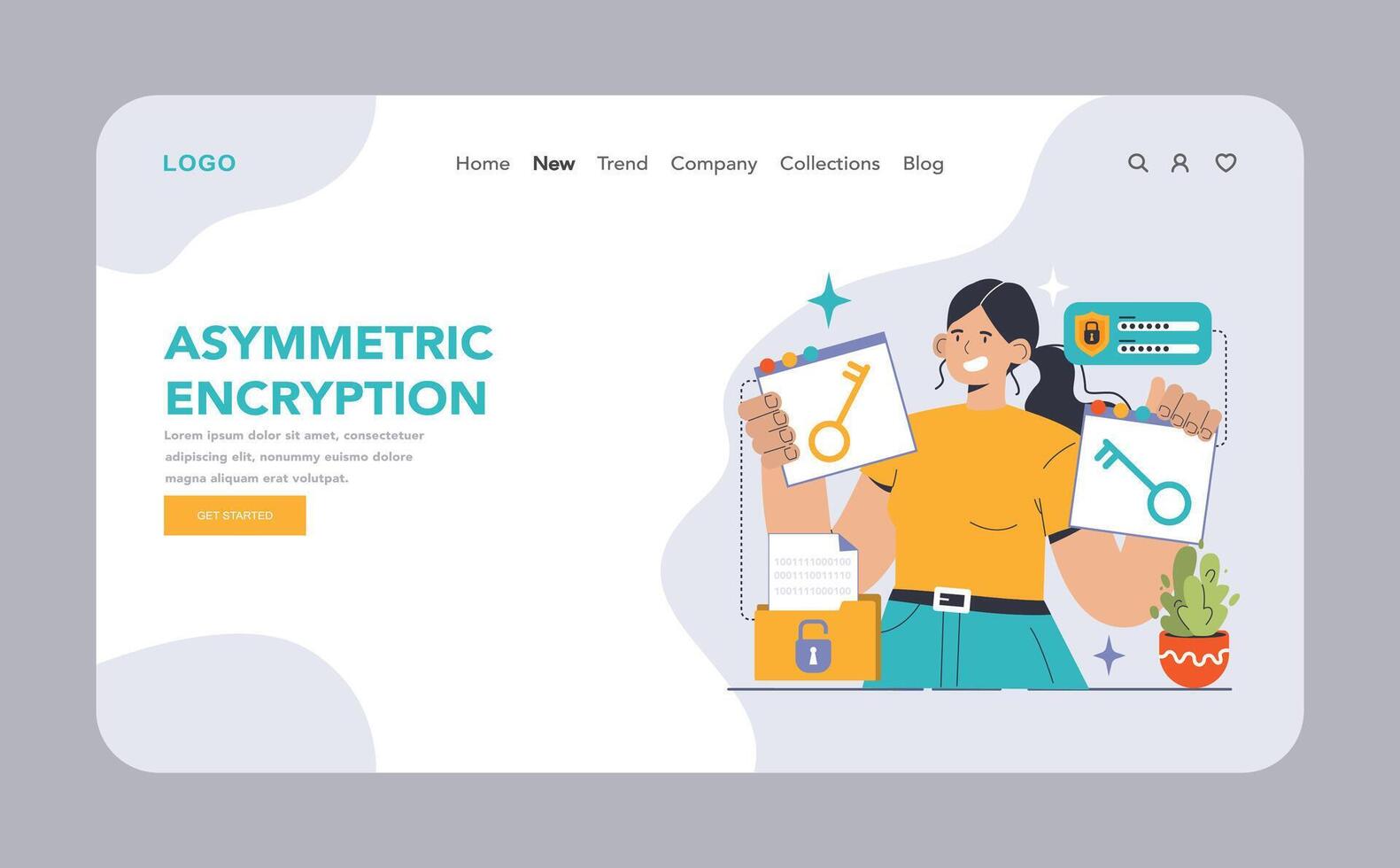 Data Encryption Web Or Landing Personal Information Internet Access 45374534 Vector Art At